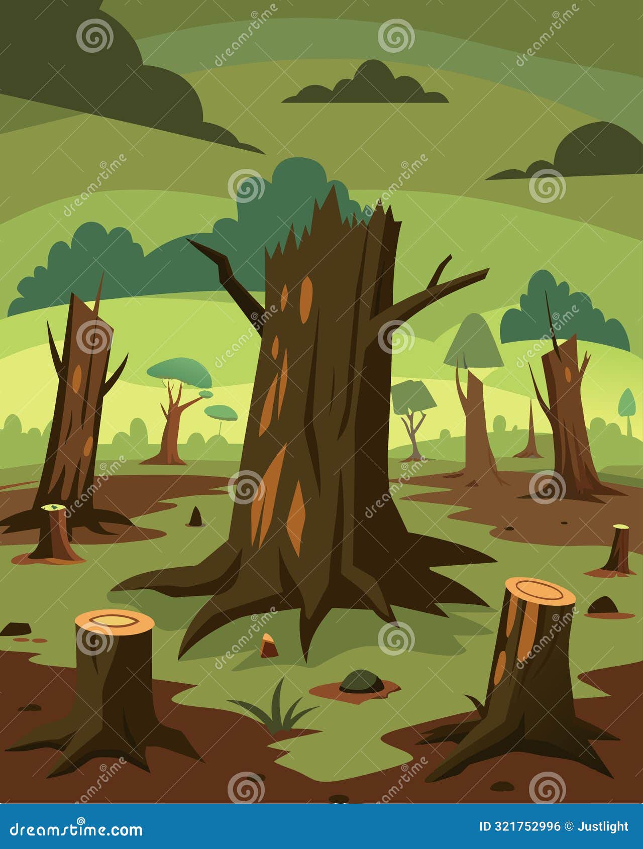 The Haunting Sight of Tree Stumps Tered Across the Land Remnants of the ...