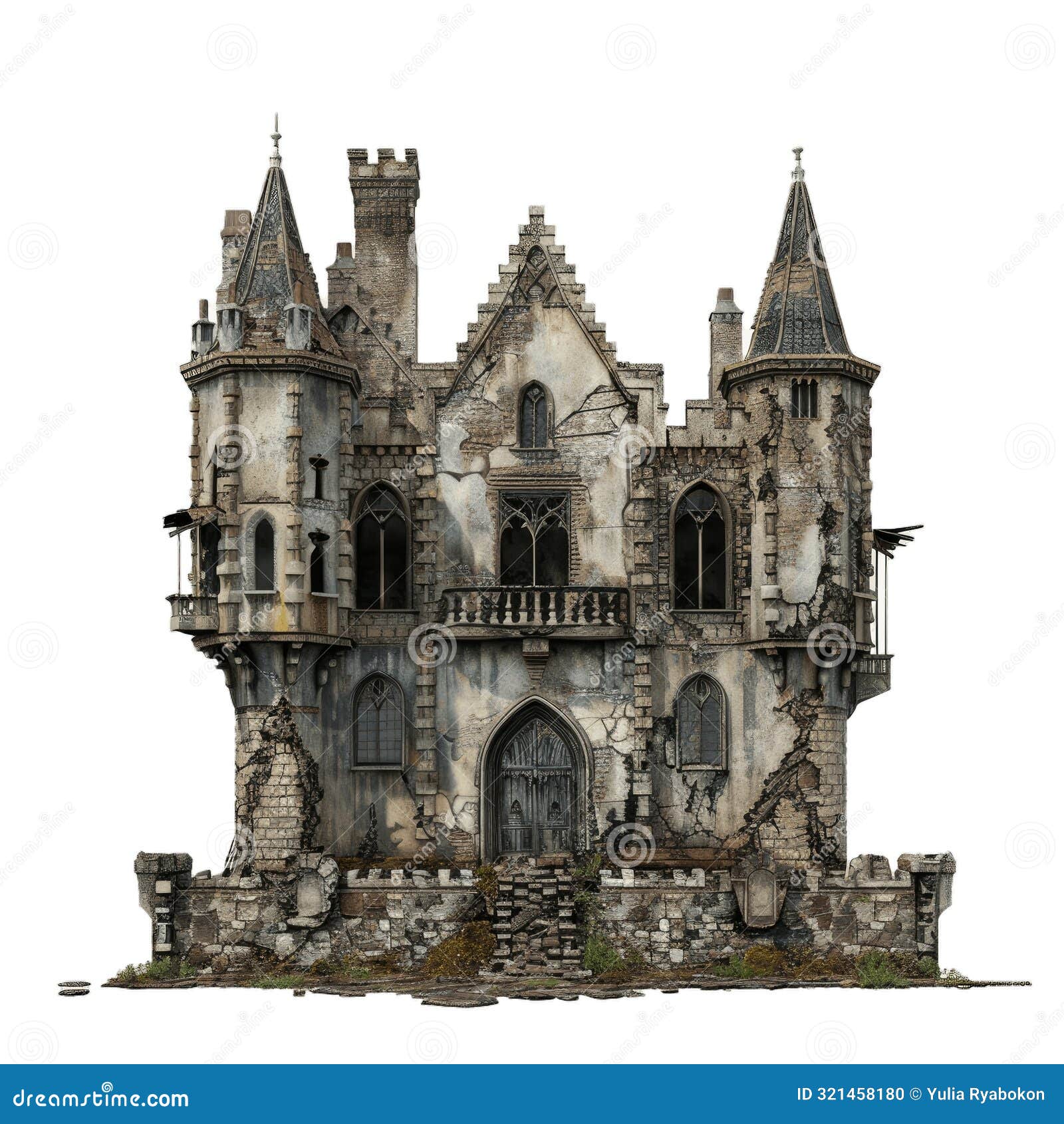 Enchanted Gothic Castle on Transparent Background Stock Illustration ...