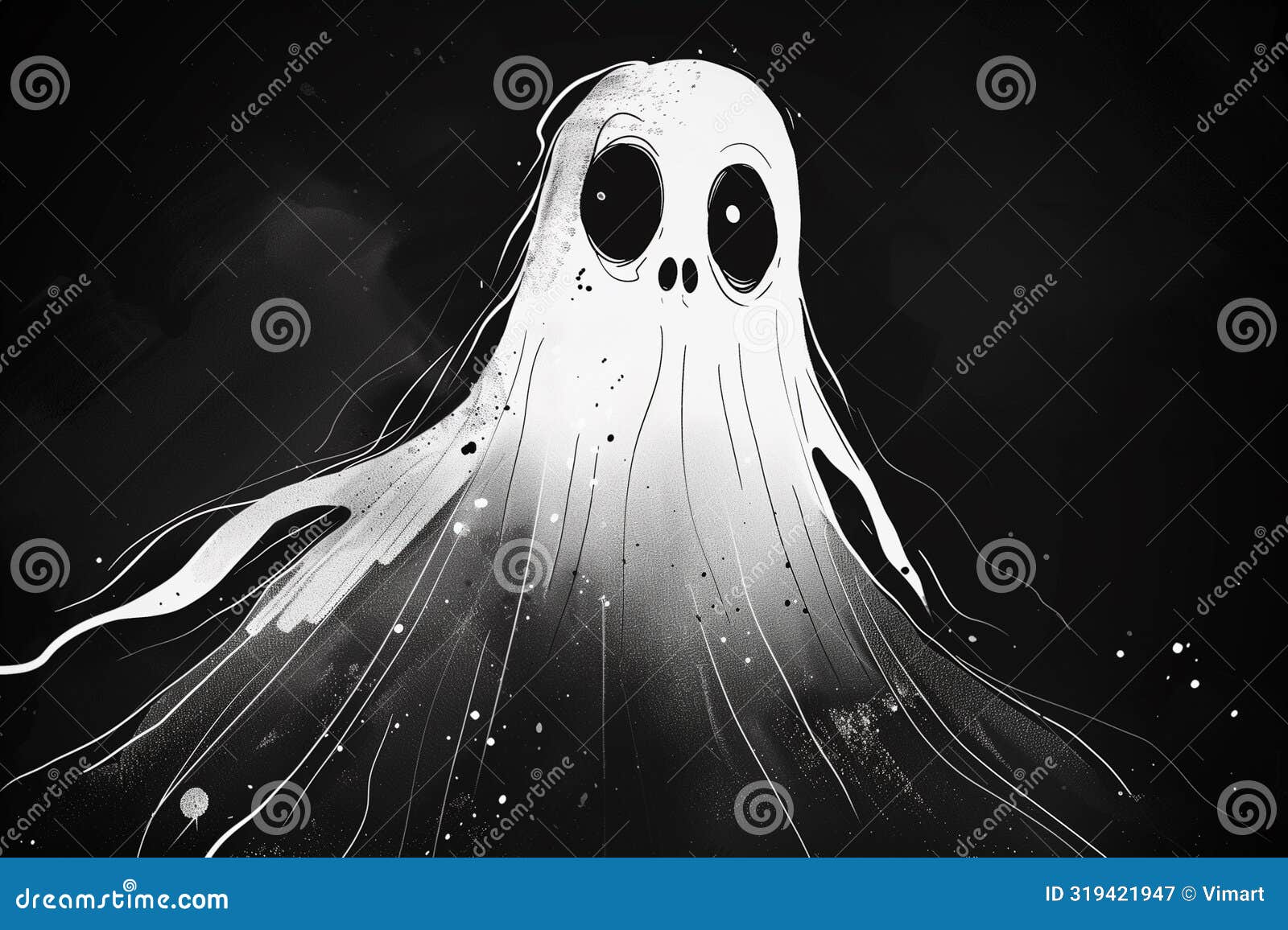 A Hauntingly Macabre Illustration of a Demonic Apparition, Its Spectral ...