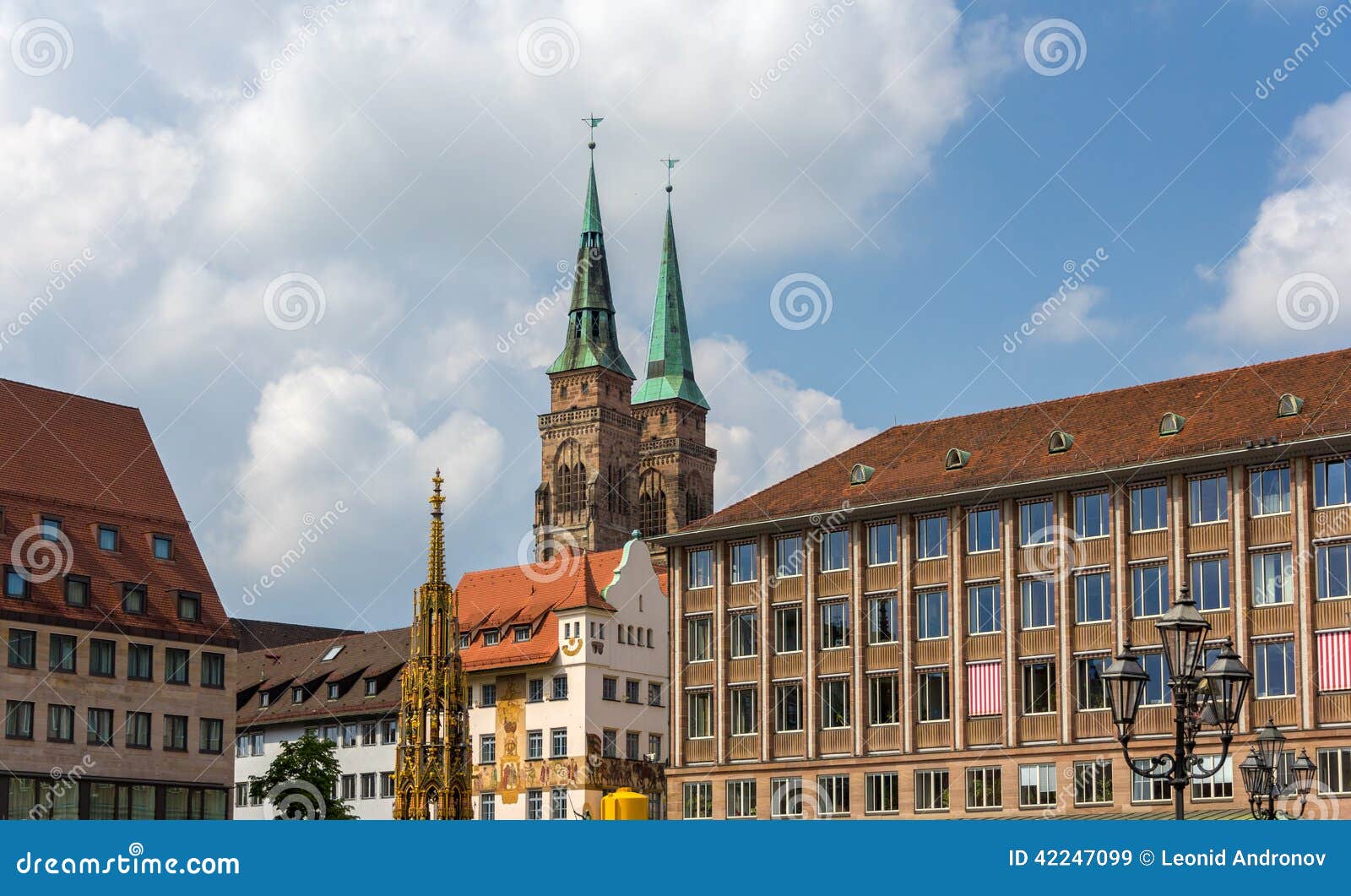 Hauptmarkt, the Central Square of Nuremberg Stock Image - Image of ...