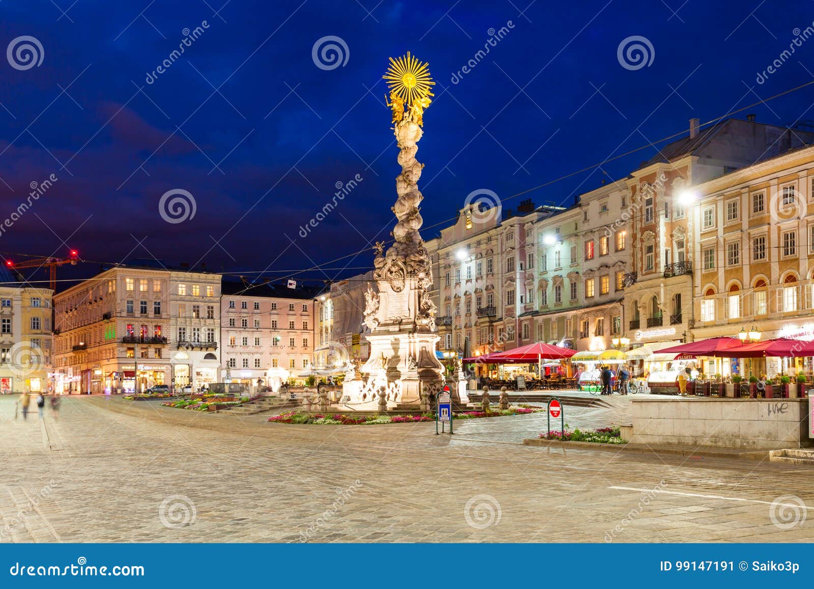 Hauptplatz Main Square, Linz Editorial Photo - Image of column ...