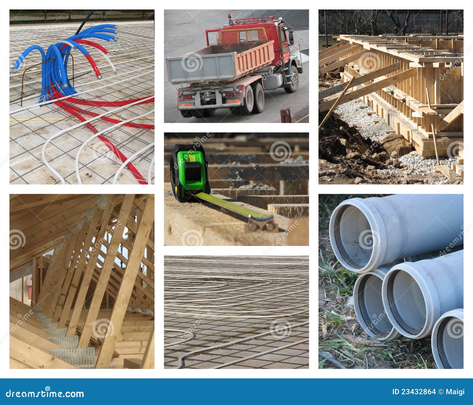 Haus-Aufbau-Collage stockfoto. Bild von material, grundlagen - 23432864