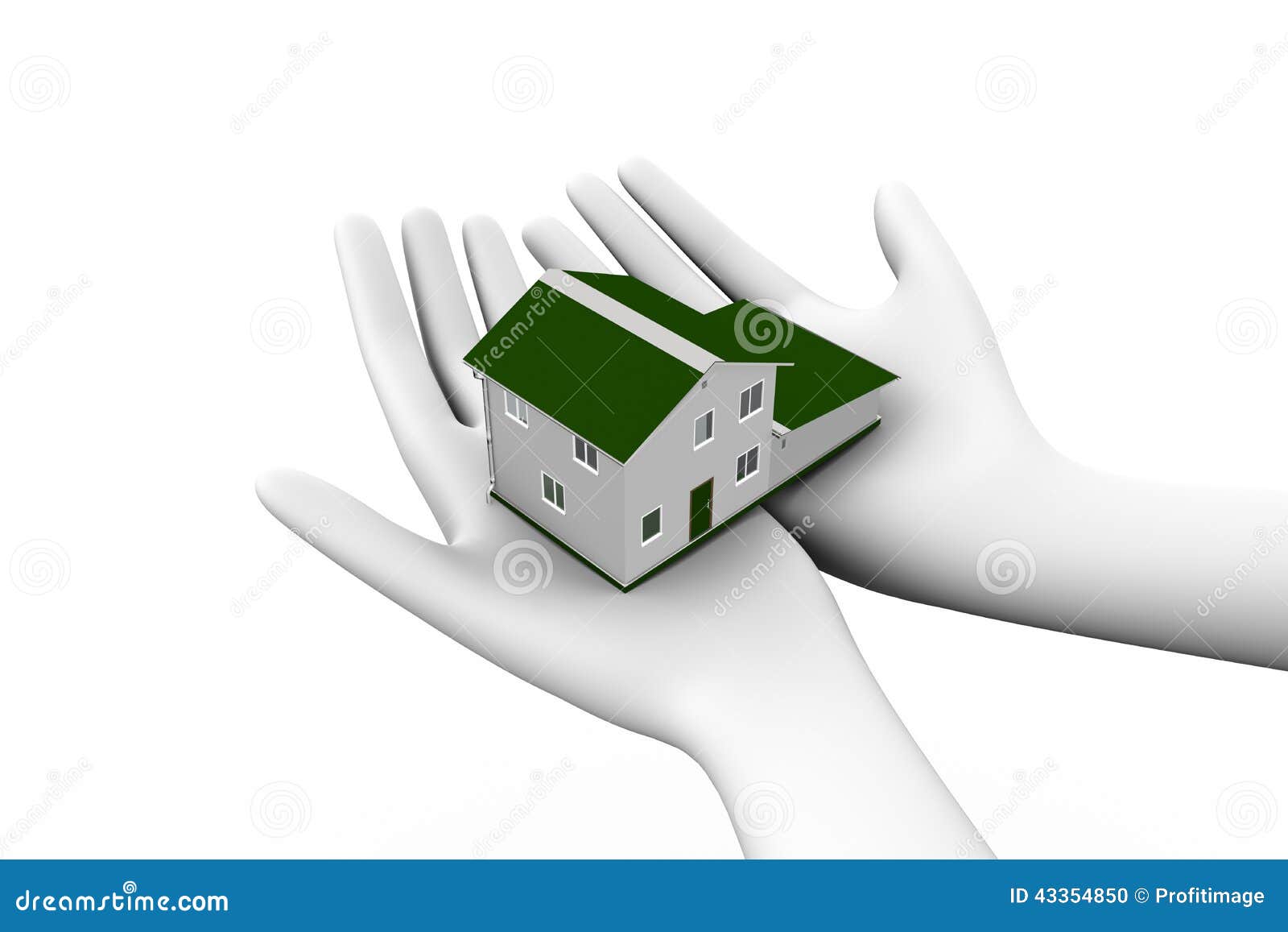 Haus in der Hand stock abbildung. Illustration von planen - 43354850