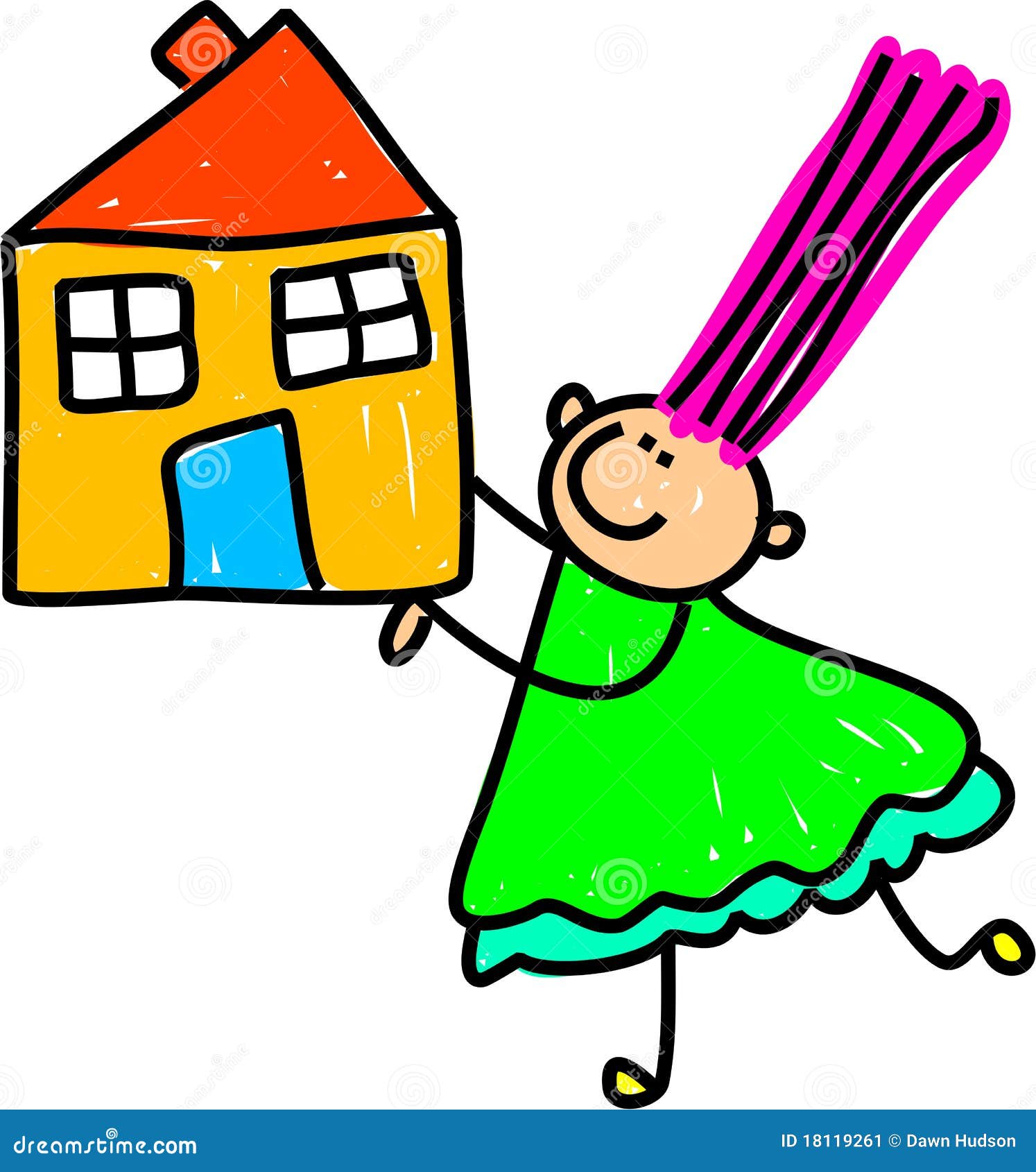 Haus-Kind vektor abbildung. Illustration von nett, glücklich - 18119261