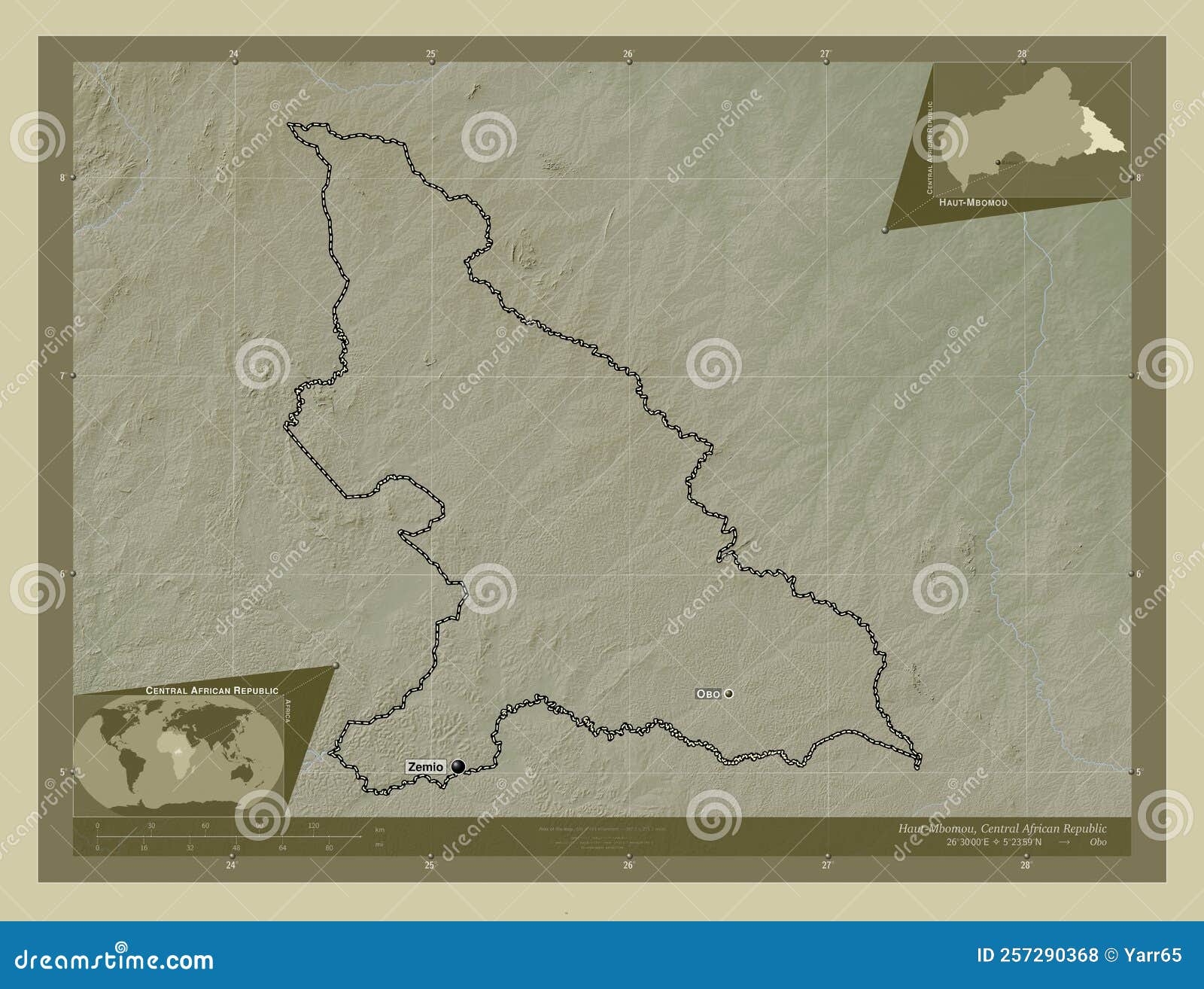 Haut-Mbomou, Central African Republic. Wiki. Labelled Points of Cities ...