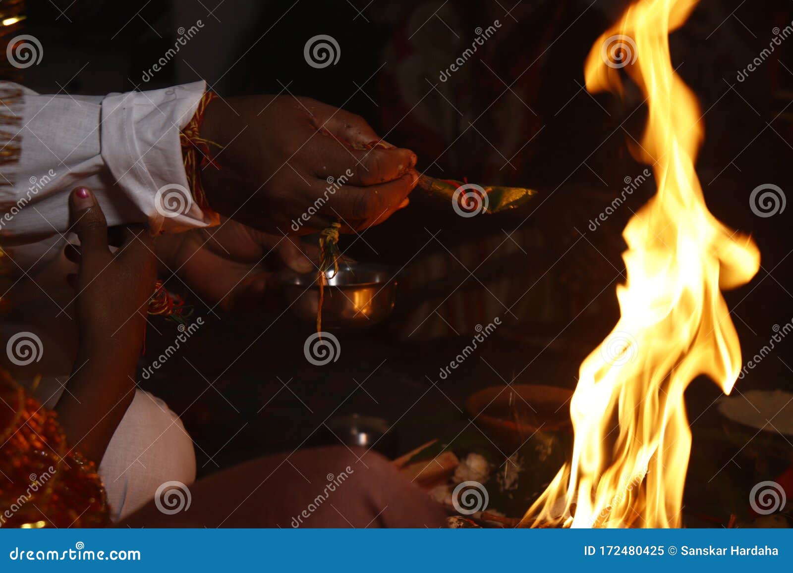 Havan Puja stock image. Image of closeup, burn, blaze - 172480425