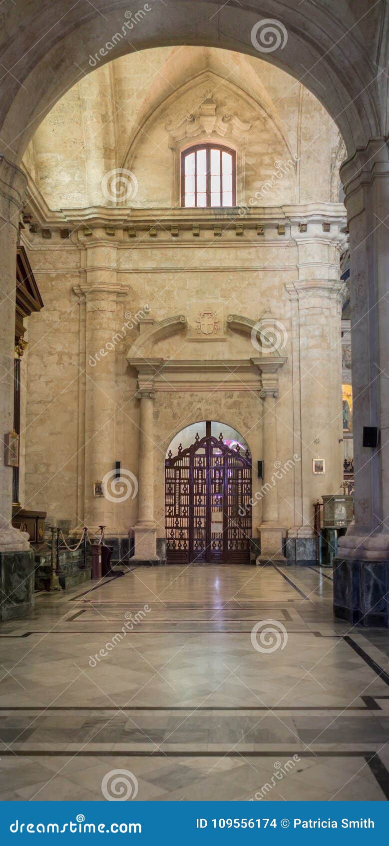 Havana Cathedral hallway stock photo. Image of building - 109556174