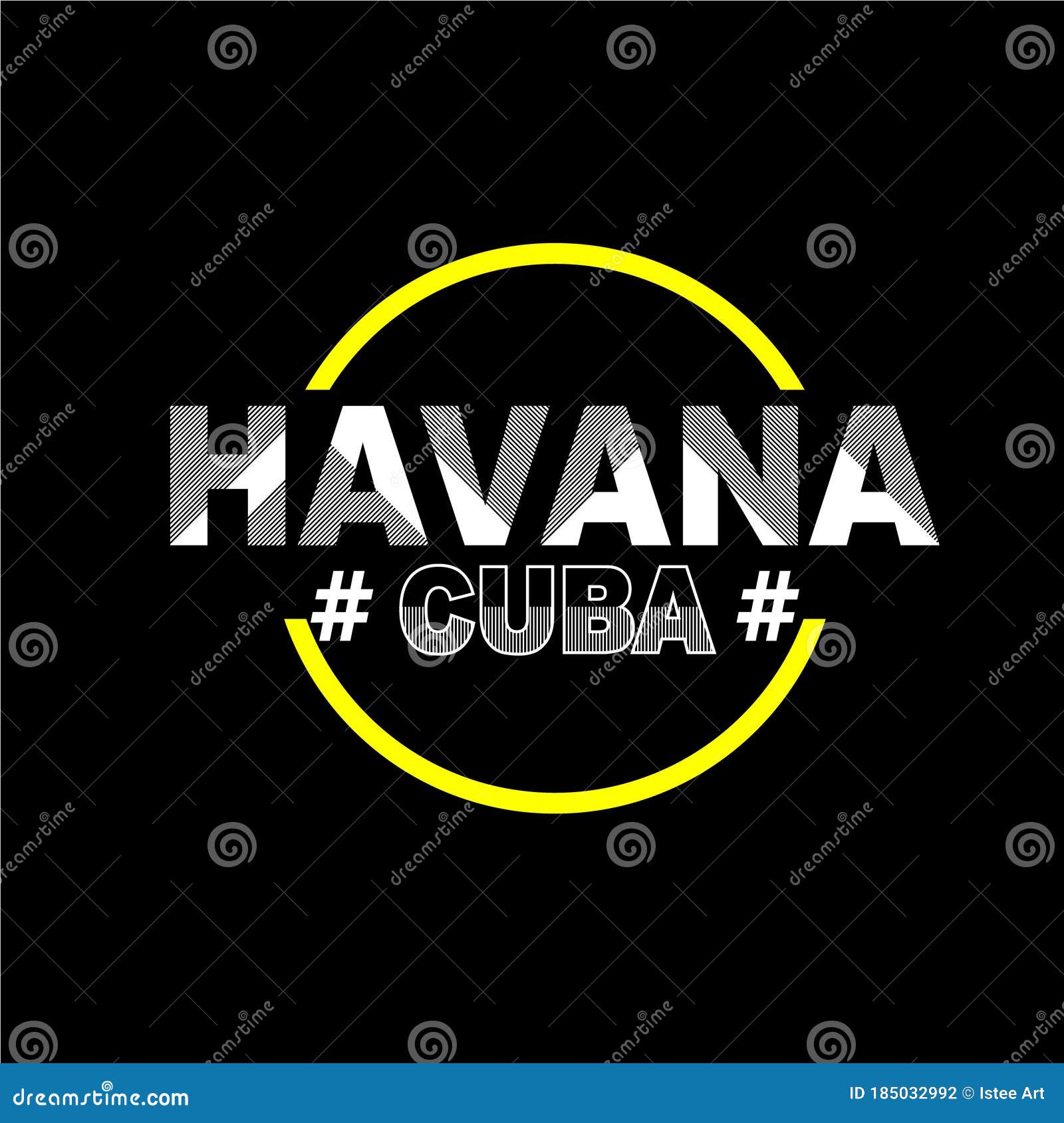 Havana Cuba City Text Graphic Vector Typogaphy Stock Vector
