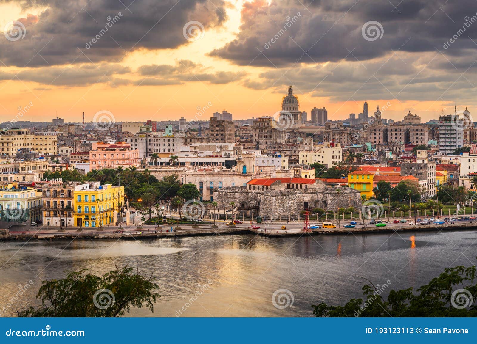 Havana, Cuba Town Skyline stock image. Image of famous - 193123113