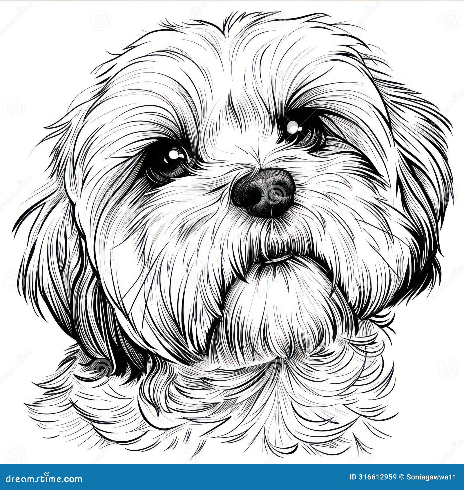 Havanese Dog Drawing Coloring Book Page Royalty-Free Stock Photo ...
