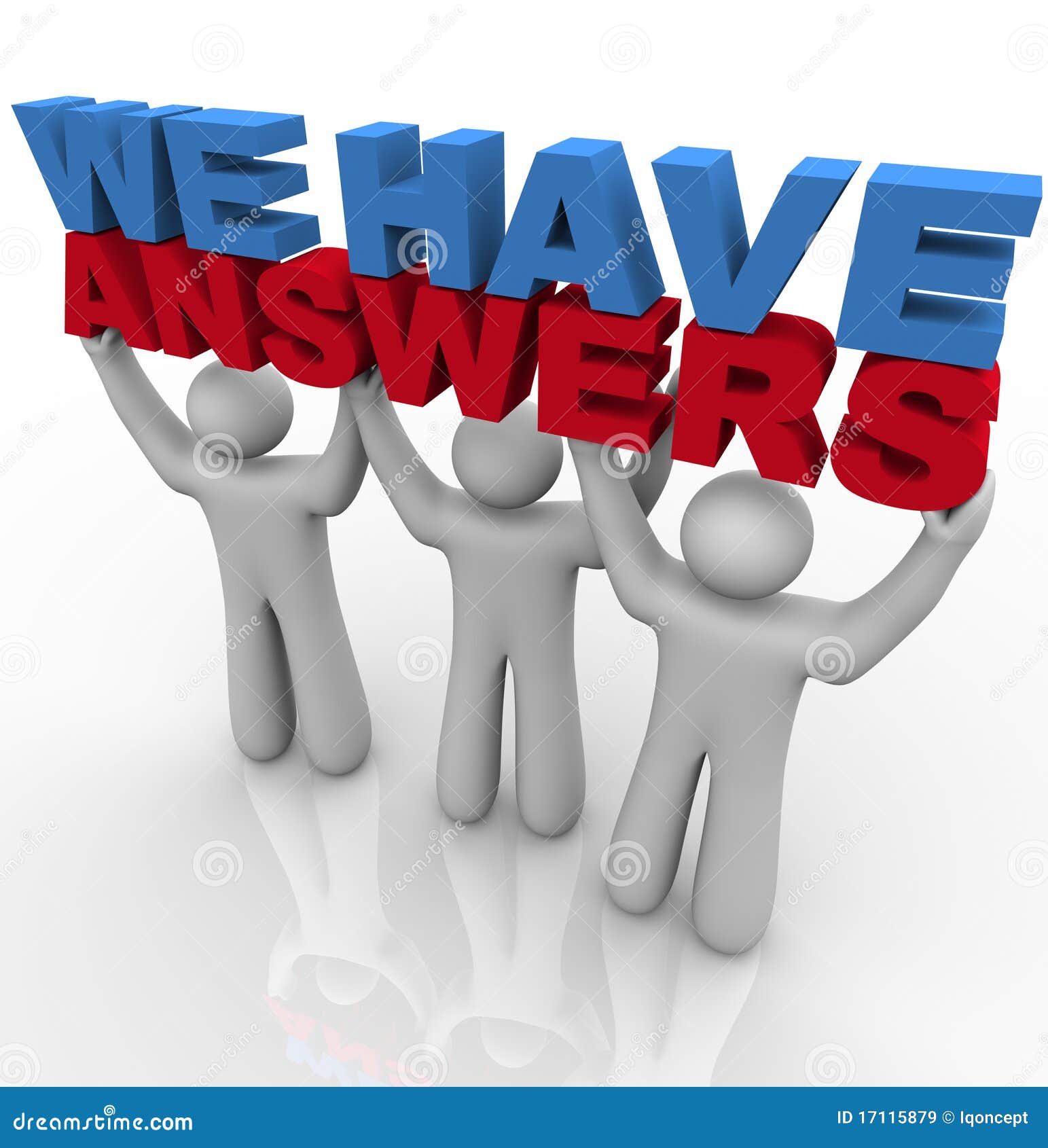We Have Answers People Lifting Words Stock Illustration