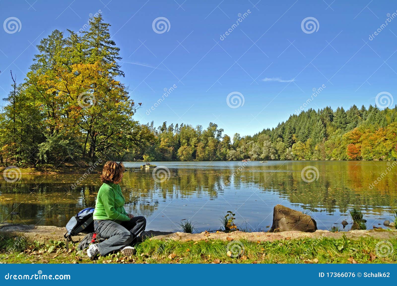Have a break at lake stock photo. Image of gravel, caucasian - 17366076