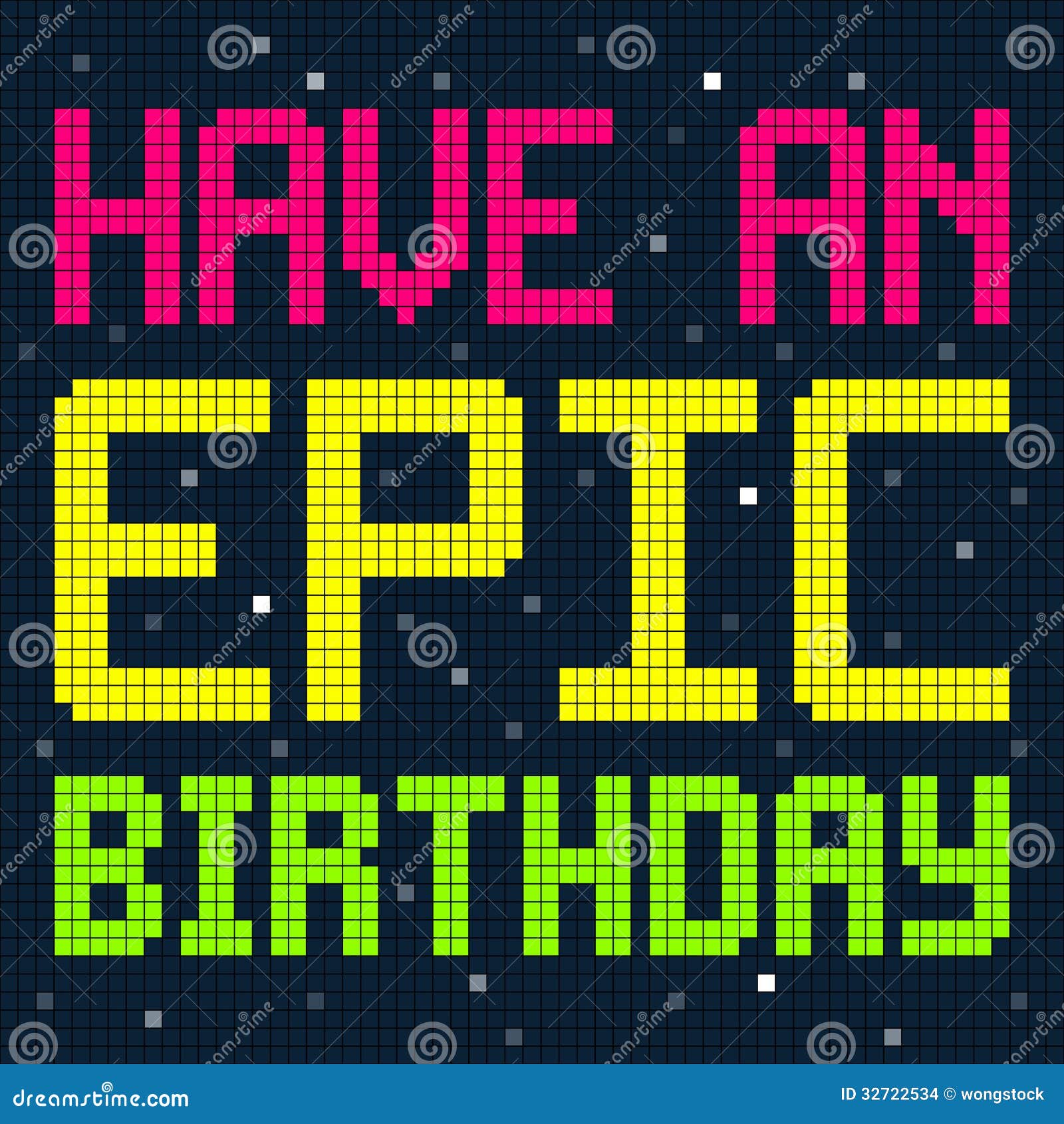 Have an Epic Birthday Message in 8-bit Pixels Stock Vector ...