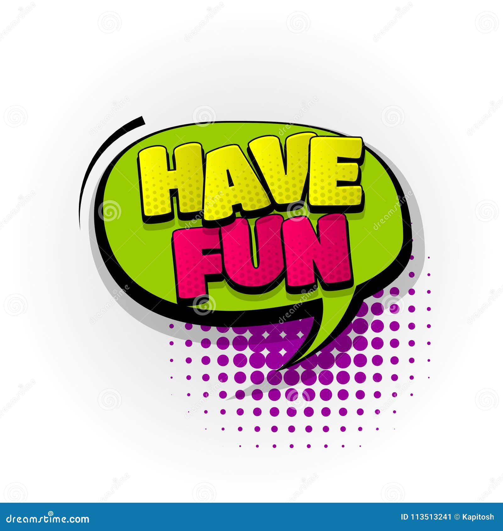 Have Fun Comic Book Text Pop Art Stock Vector - Illustration of funny ...