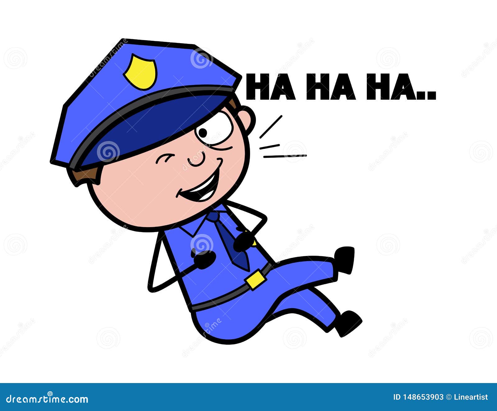 Have Fun - Retro Cop Policeman Vector Illustration Stock Illustration ...