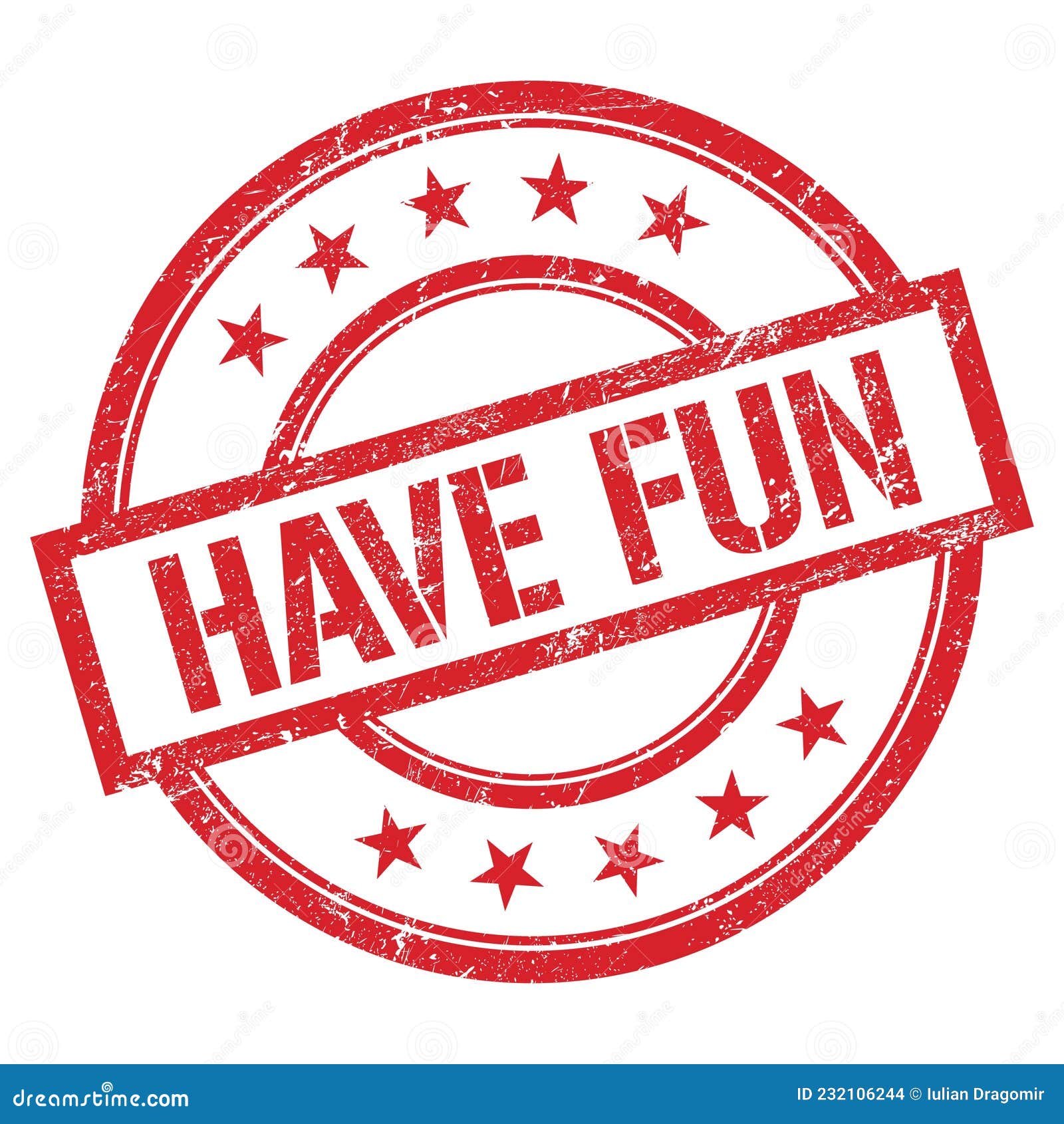 HAVE FUN Text Written on Red Vintage Stamp Stock Illustration ...