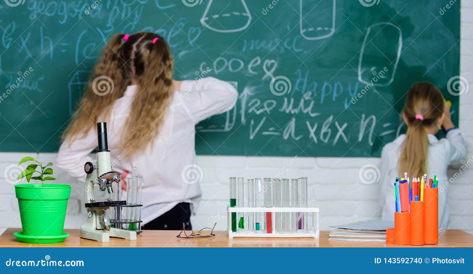 We Have Got Chemistry. Lab School Classroom. School Children in Science ...