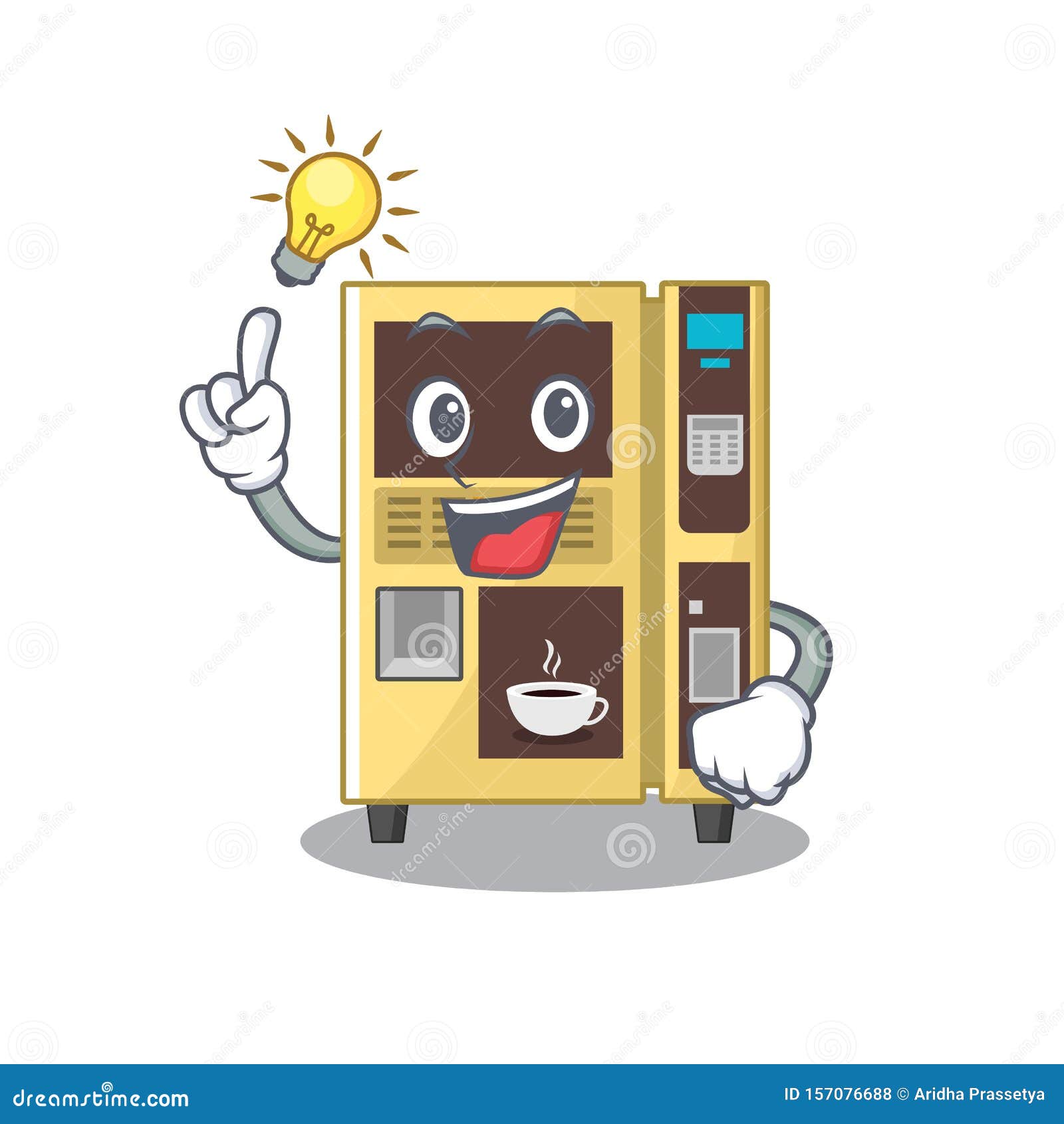 Have an Idea Coffee Vending Machine in the Cartoon Stock Vector ...