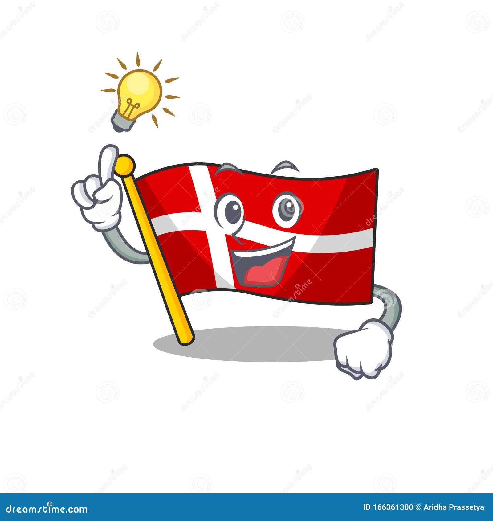 Have an Idea Cute Flag Denmark on a Cartoon Style Stock Vector ...