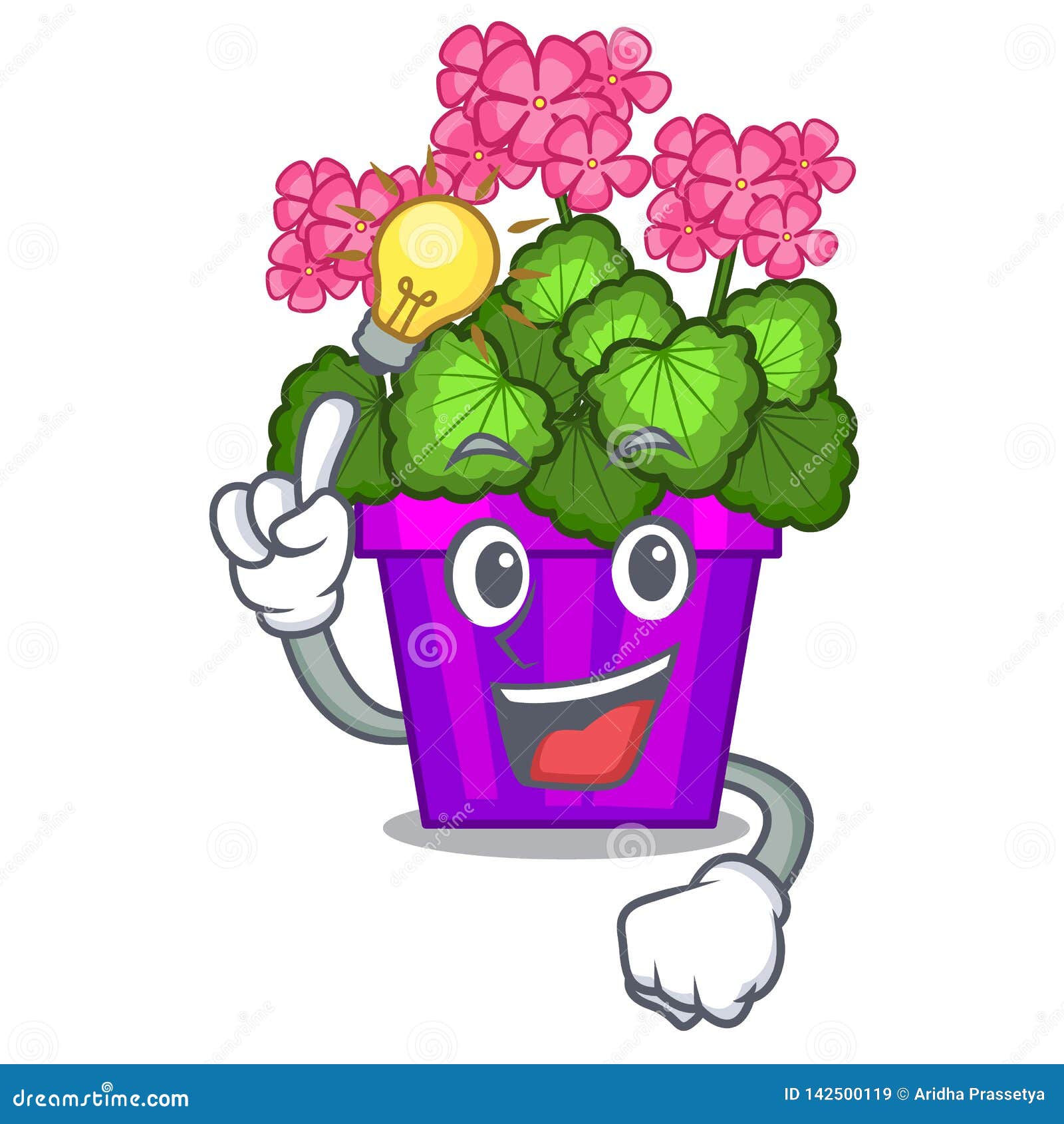 Have an Idea Geranium Flowers in the Cartoon Shape Stock Vector ...