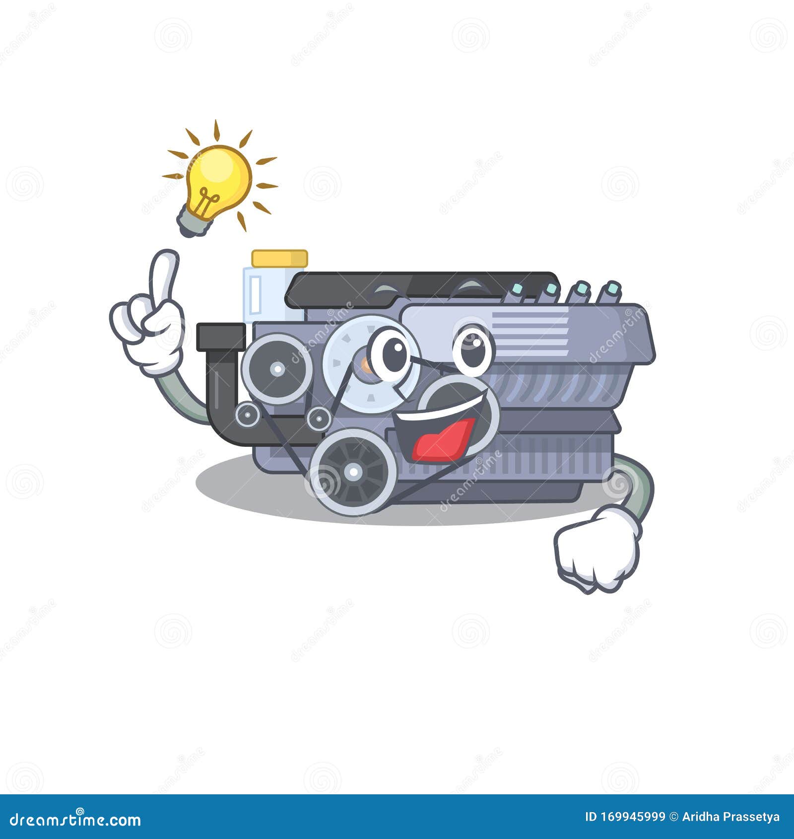 Have an Idea Gesture of Combustion Engine Cartoon Character Design ...