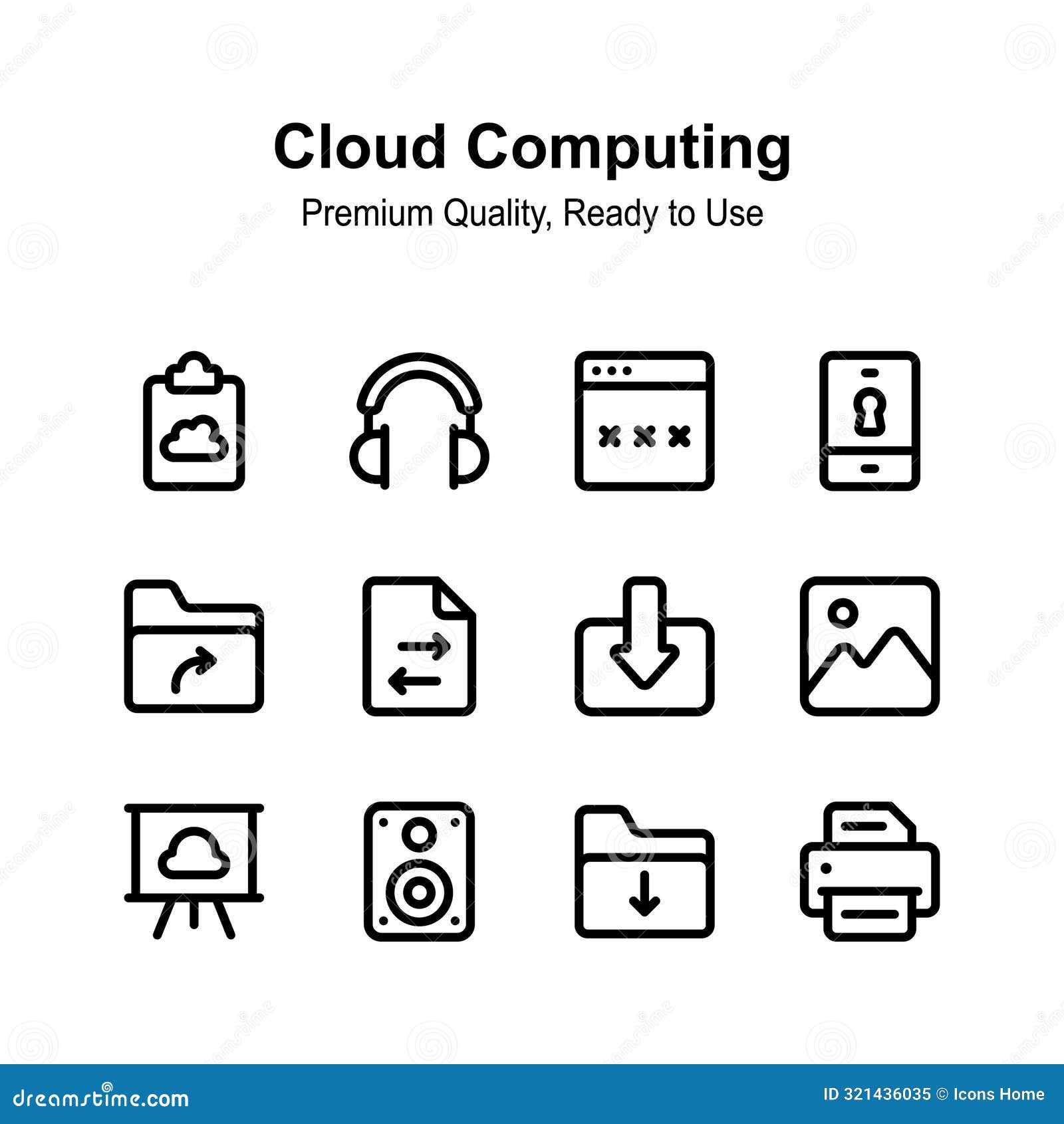 Have a Look at this Amazing Cloud Computing Icons Set Stock Vector ...