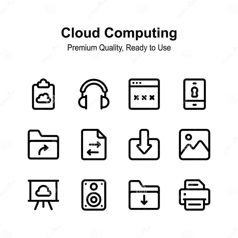 Have a Look at this Amazing Cloud Computing Icons Set Stock Vector - Illustration of board ...