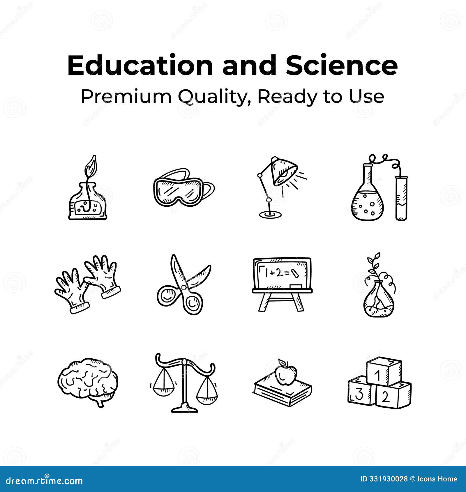 A Science Doodle Concept Showing A Chemist Or Biologist Holding A ...