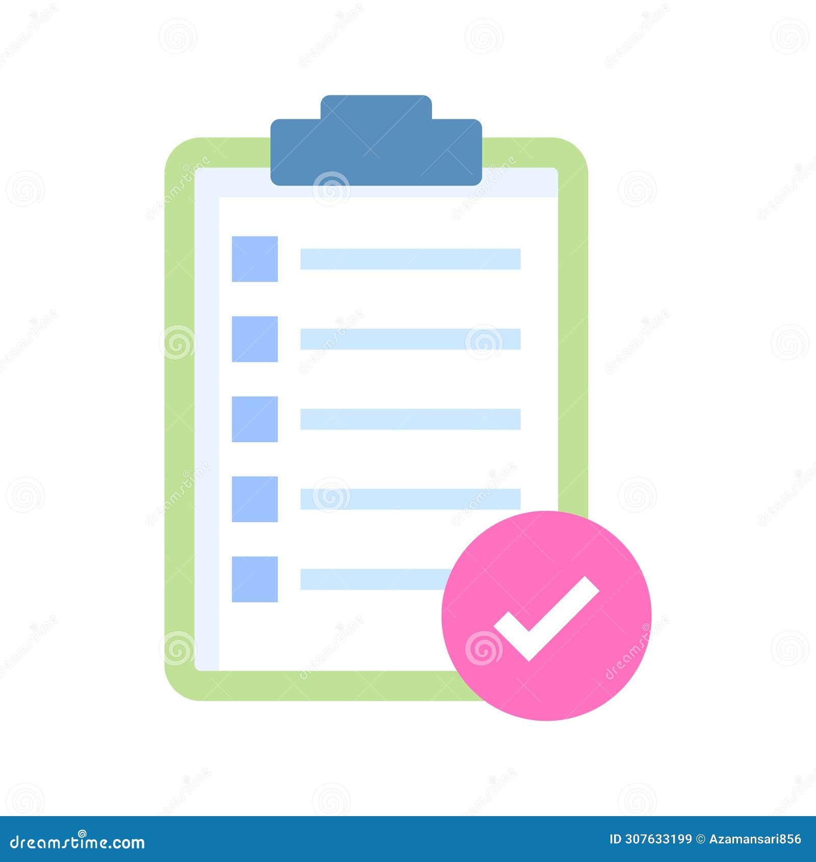 Have a Look at this Amazing Flat Style Icon of Checklist Approval Stock ...