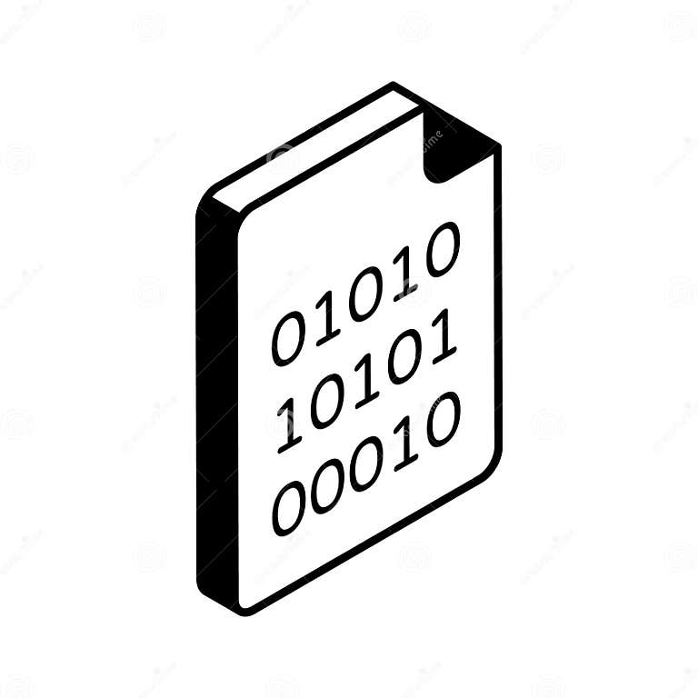 Have A Look At This Amazing Icon Of Binary Coding File Stock Vector