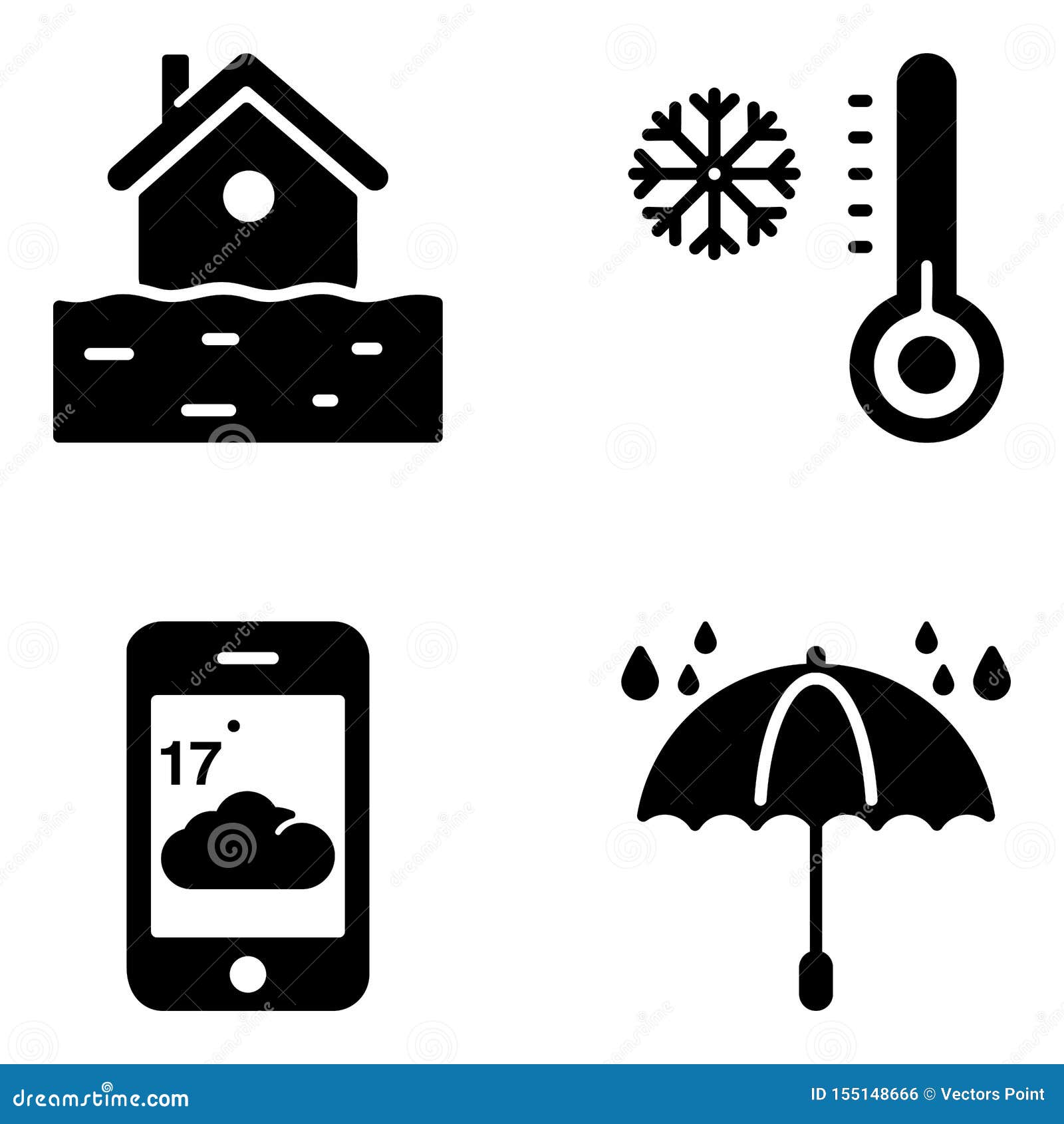 Climate Prediction Solid Icons Stock Vector - Illustration of sunshade ...