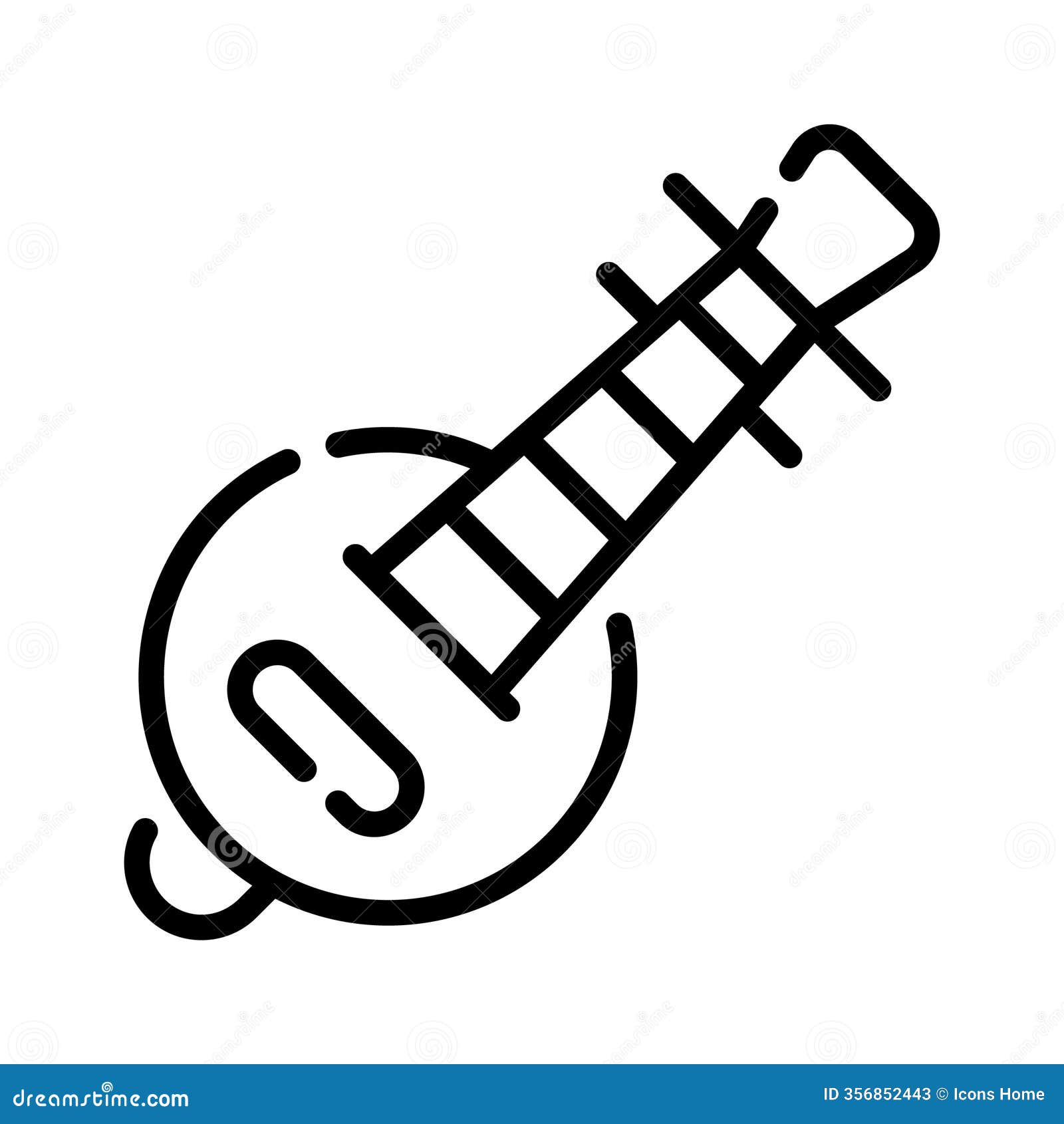 Outline Veena Vector Icon. Isolated Black Simple Line Element ...