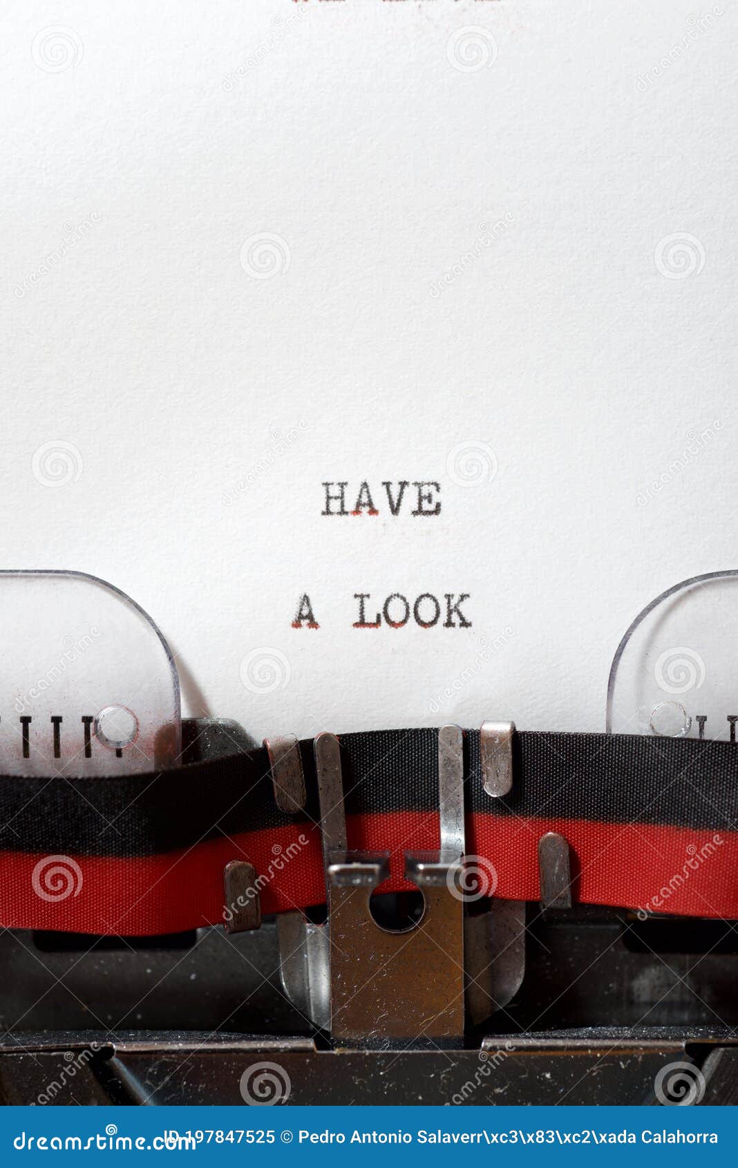 Have a look phrase stock image. Image of advertising - 197847525