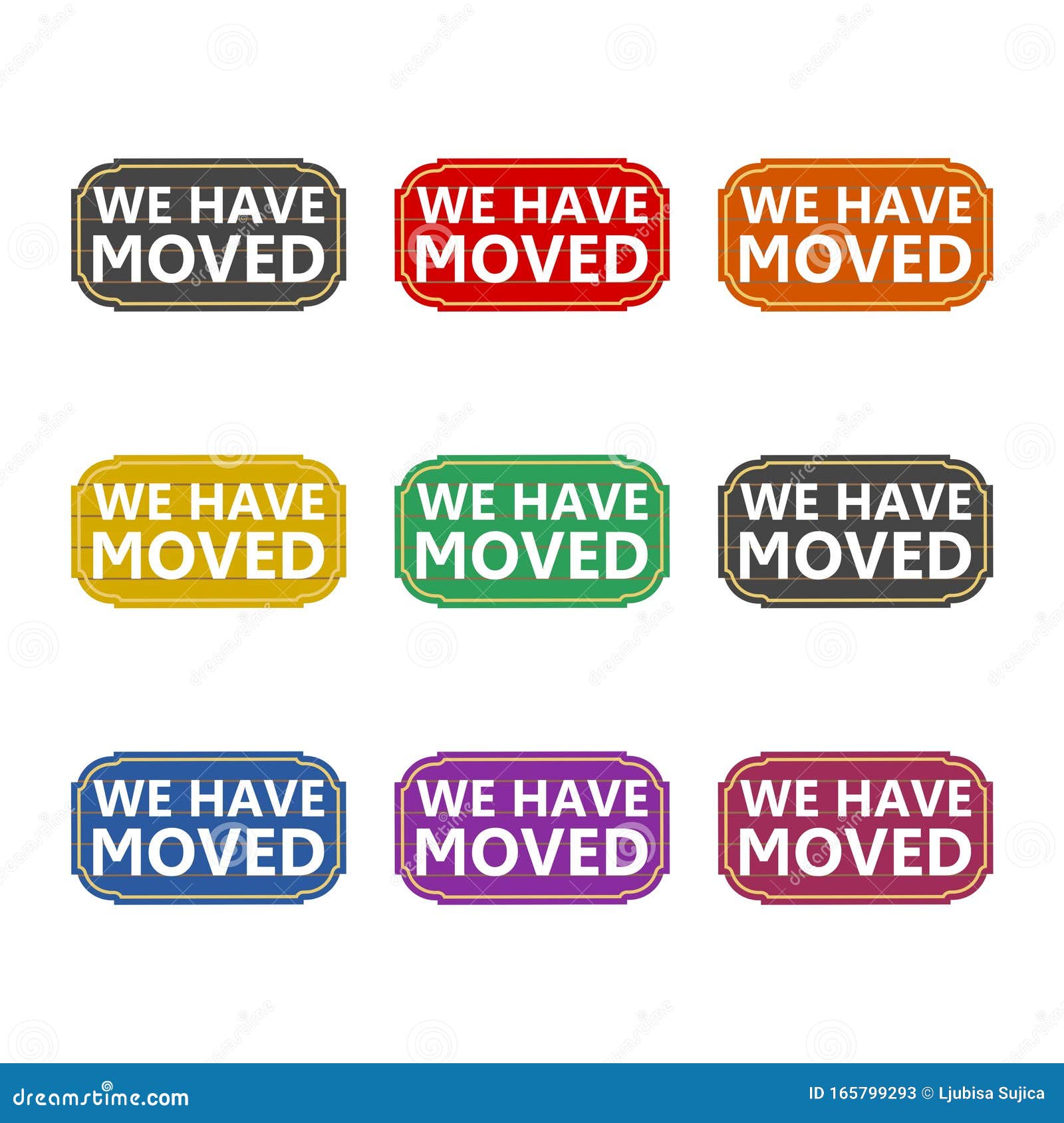 We Have Moved Color Sign Isolated on White Background Stock Vector ...