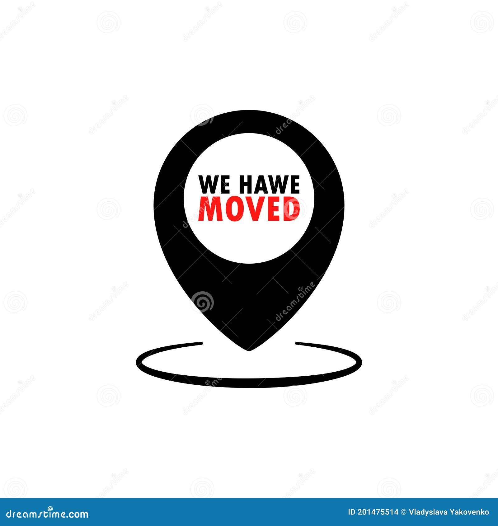 We Have Moved Icon. Map Location Pointer Stock Vector - Illustration of ...