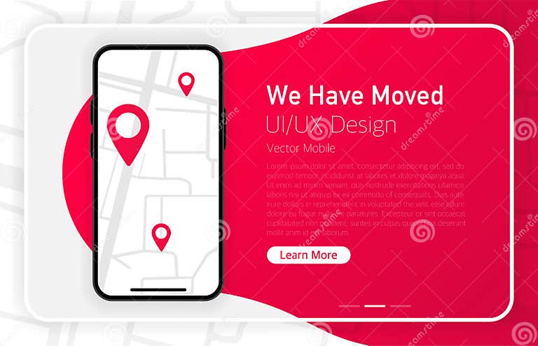 We Have Moved. Smartphone Blank Screen. Modern Design. Device Mockup ...