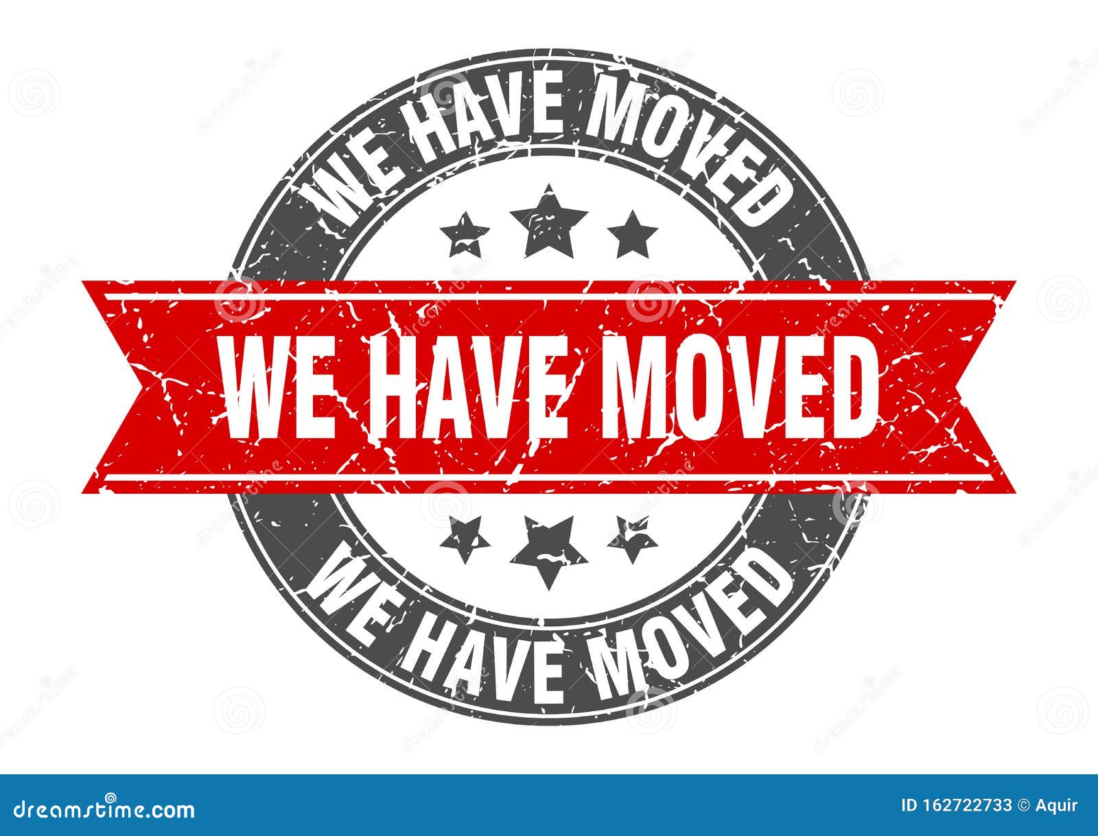 We have moved stamp stock vector. Illustration of grunge - 162722733