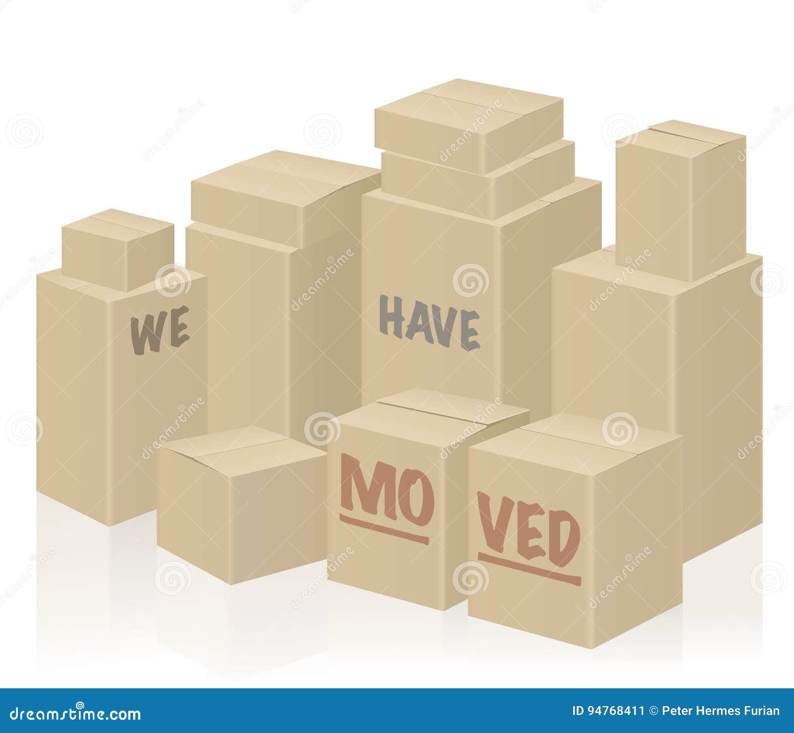 We Have Moved Symbol Moving Boxes Stock Vector - Illustration of ...