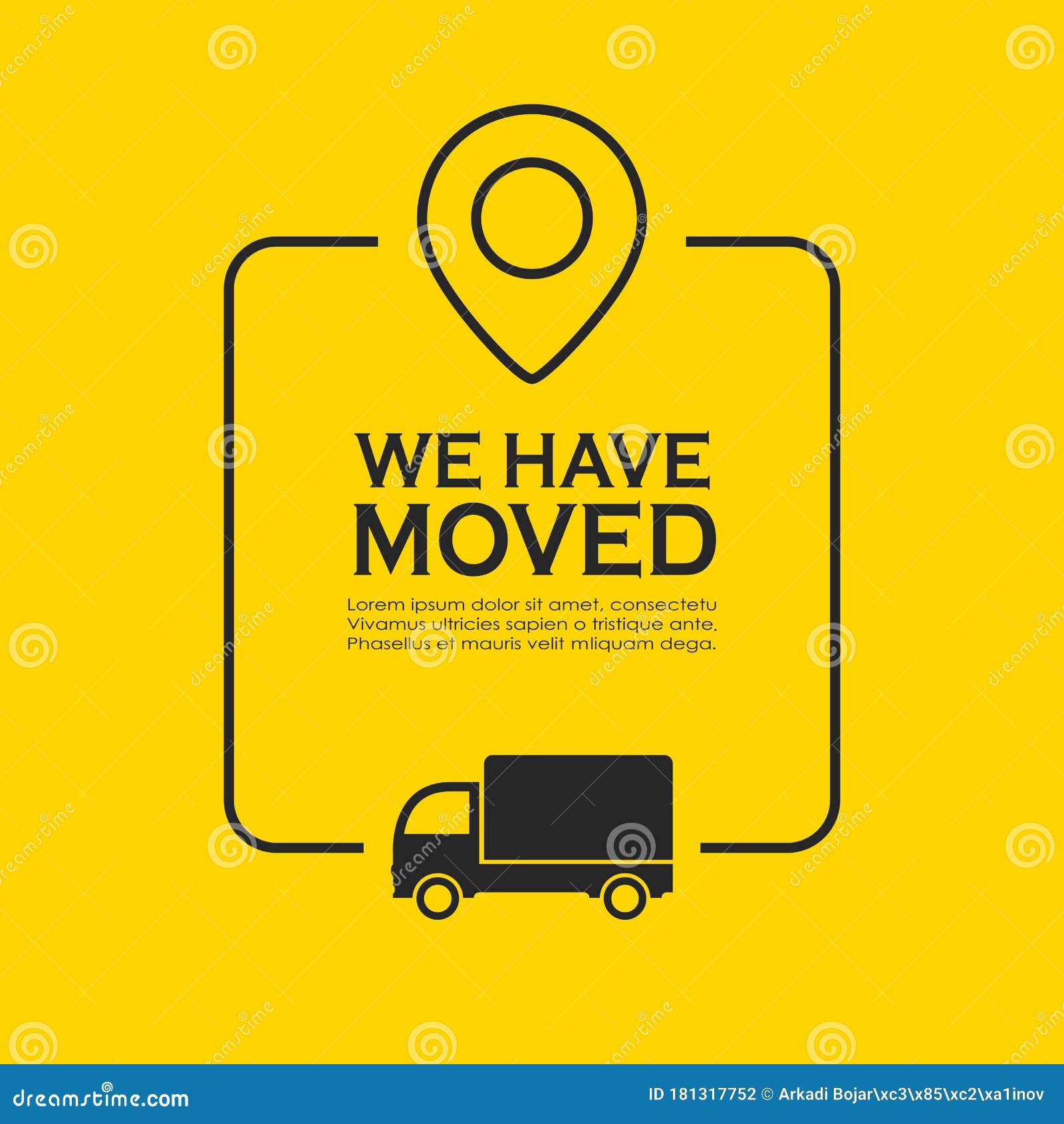 We Have Moved. Moving Office Sign. Clipart Image Isolated On Red ...