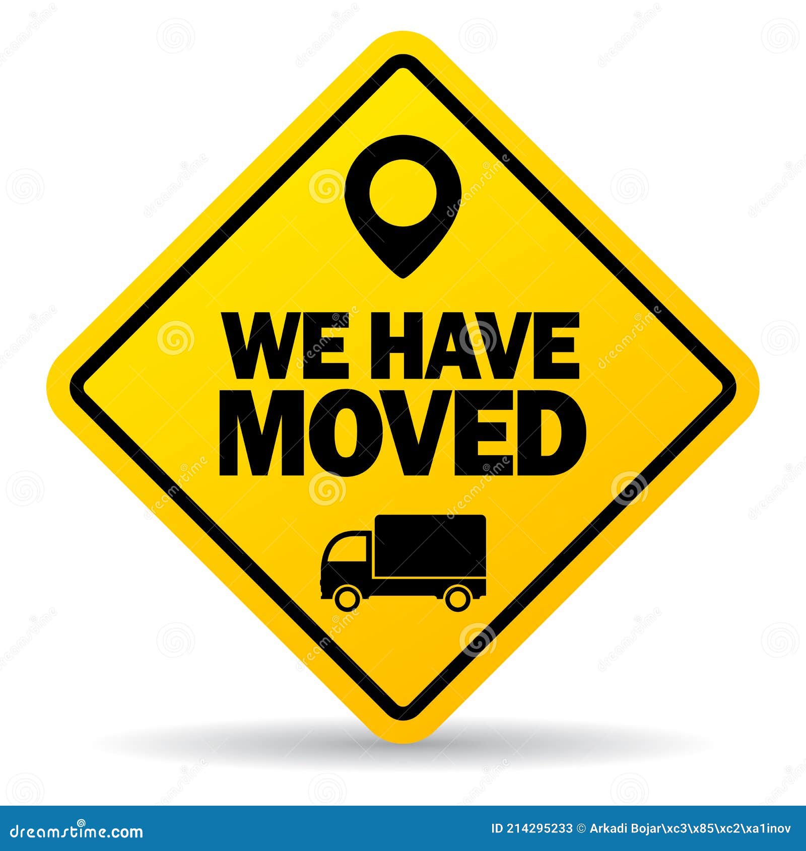We Have Moved. Moving Office Sign. Clipart Image Isolated On Red ...