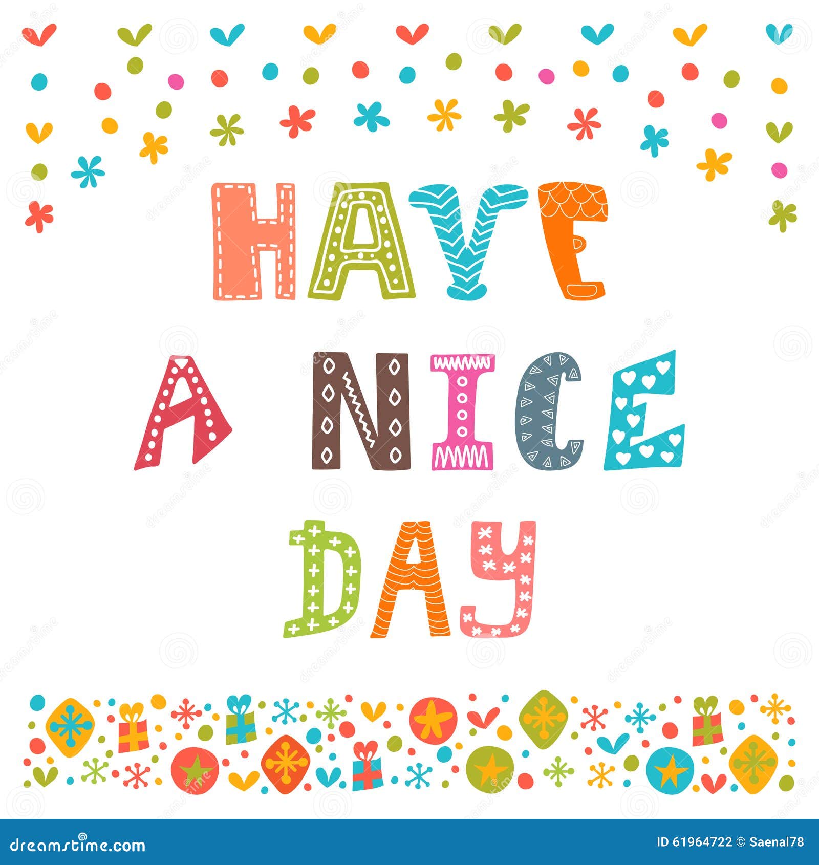 Have a Nice Day. Cute Postcard Stock Vector - Illustration of font ...