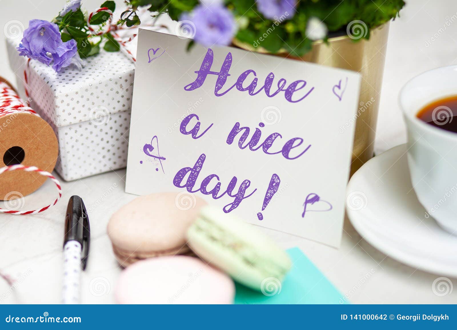 Have a Nice Day Note stock photo. Image of heart, give - 141000642