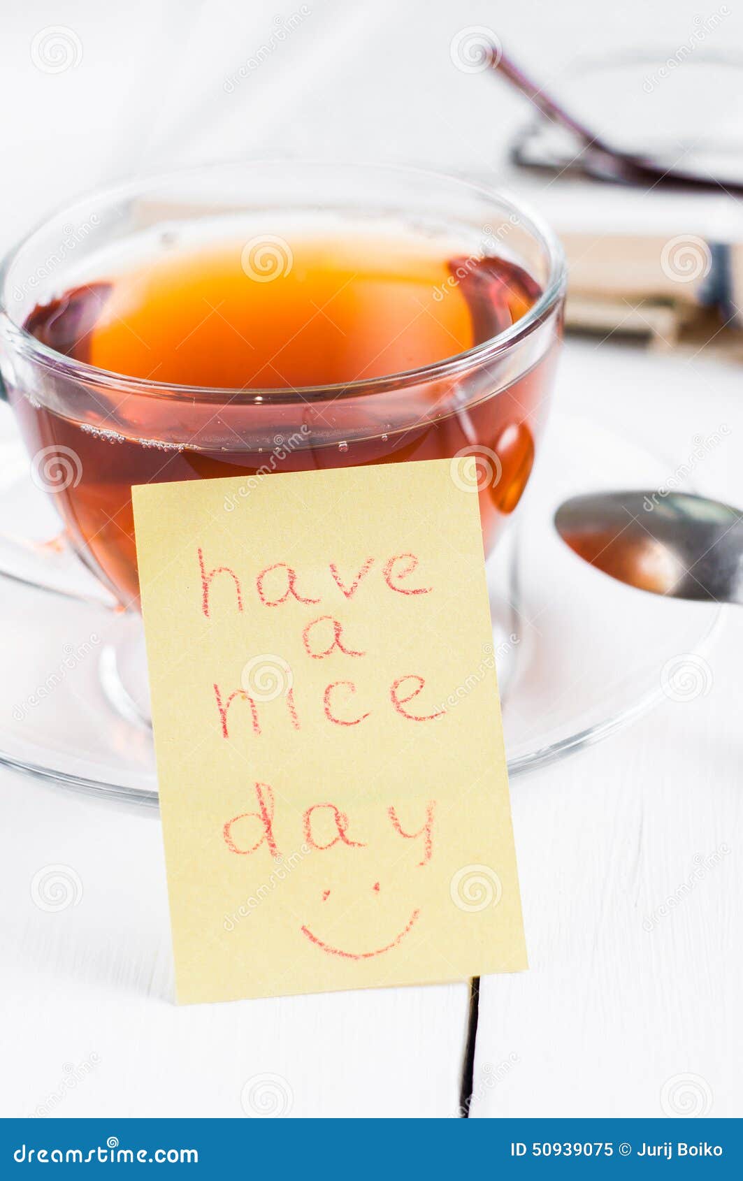 Have a Nice Day with Smile and Cup Tea Stock Image - Image of happy ...