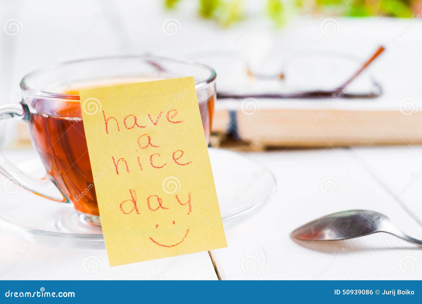 Have a Nice Day with Smile and Cup Tea Stock Photo - Image of moment ...