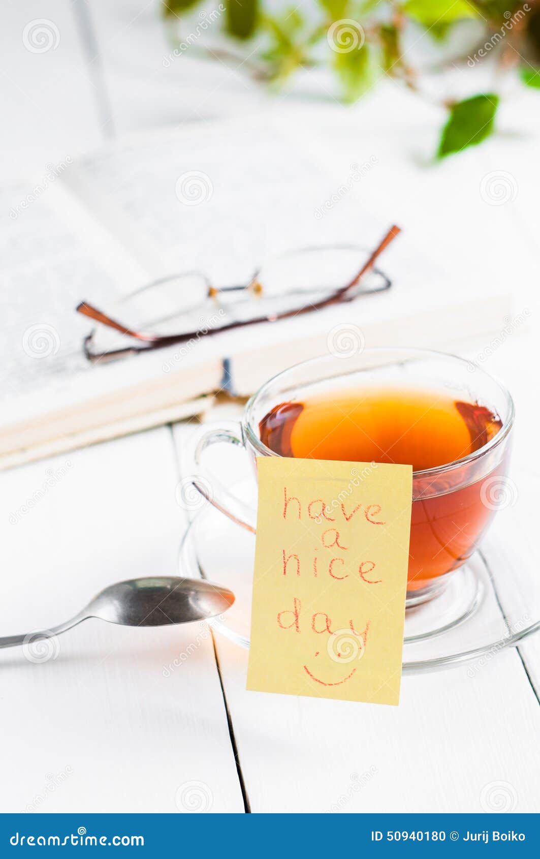 Have a Nice Day with Smile and Cup Tea Stock Photo - Image of color ...