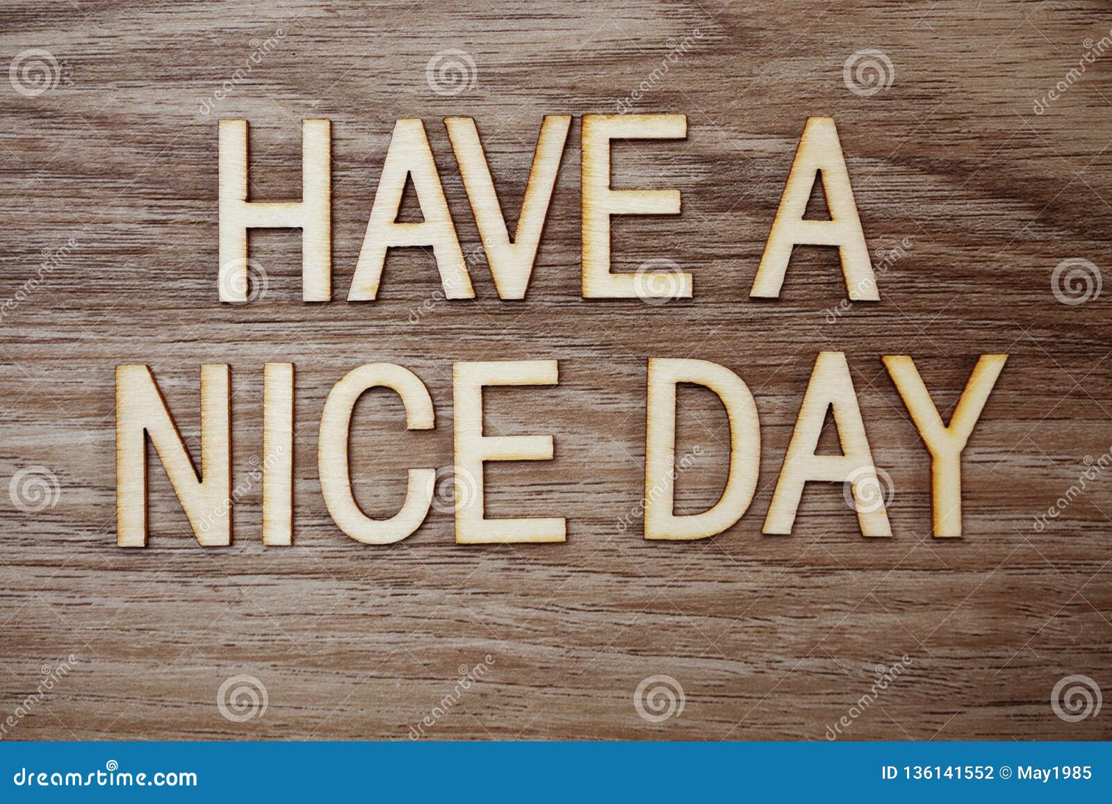 Have a Nice Day Text Message on Wooden Background Stock Photo - Image ...