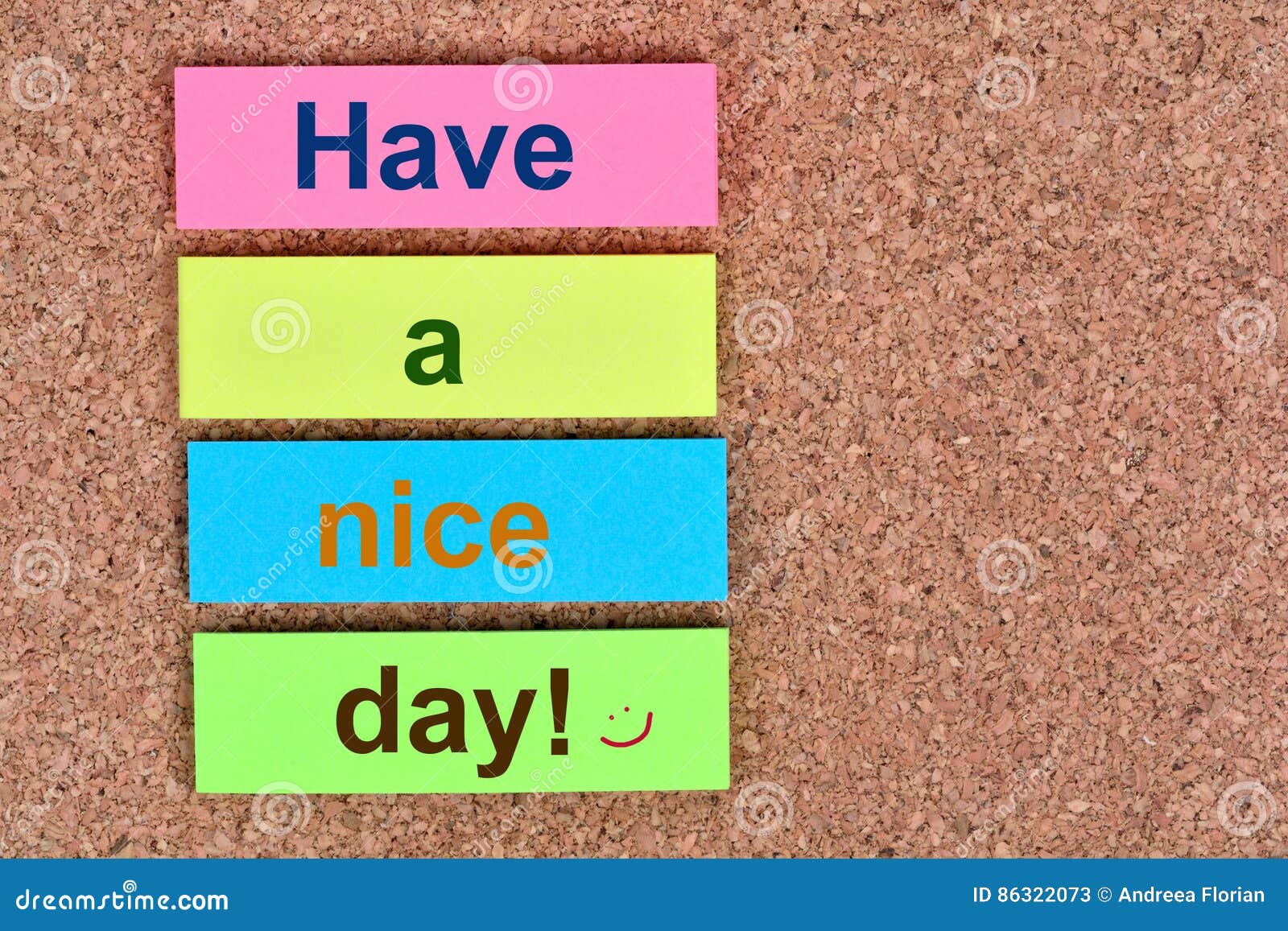 Have a Nice Day Words on Notes Stock Image - Image of cork, paper: 86322073