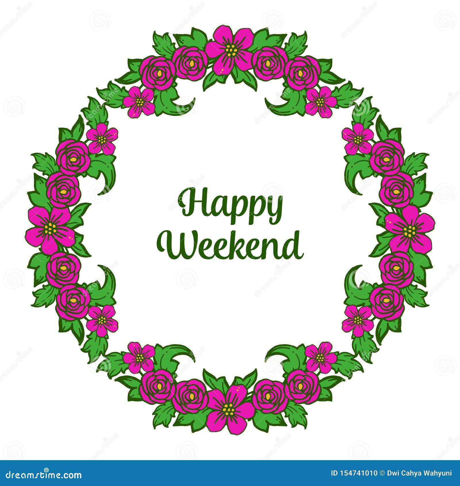 Have a Nice Happy Weekend, Various Shape Frame, with Crowd of Purple ...