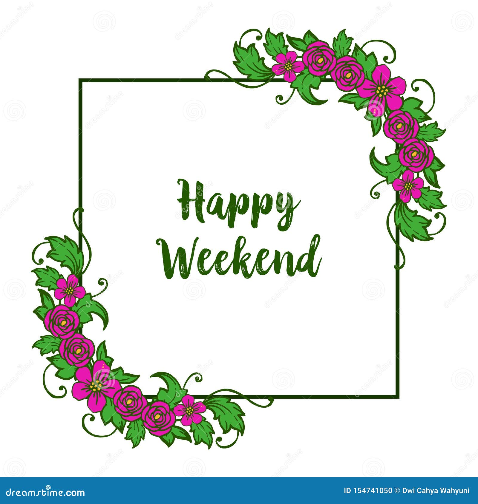 Have a Nice Happy Weekend, Various Shape Frame, with Crowd of Purple ...