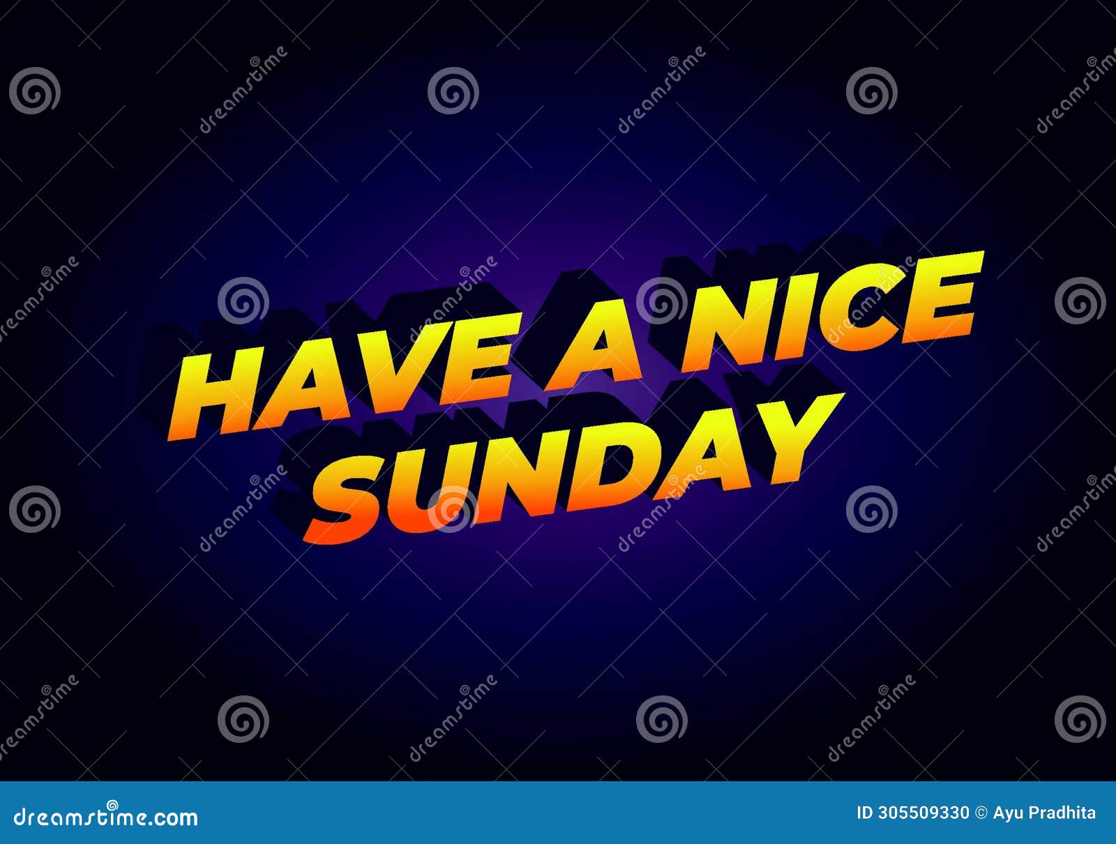 Have a Nice Sunday. Text Effect in 3d Style with Eye Catching Color ...